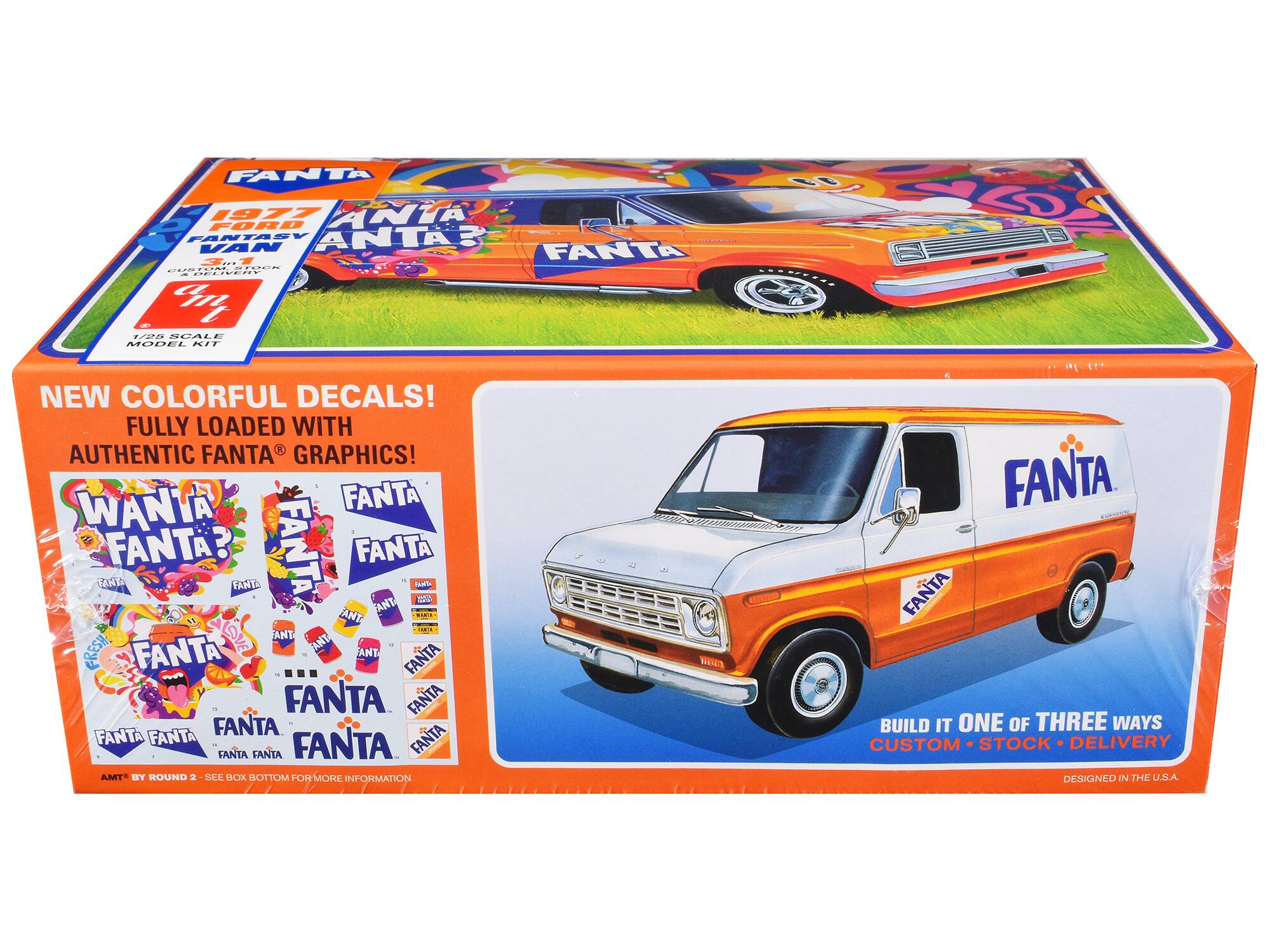 Skill 2 Model Kit 1977 Ford Custom Van "Fanta" 1/25 Scale Model by AMT ...
