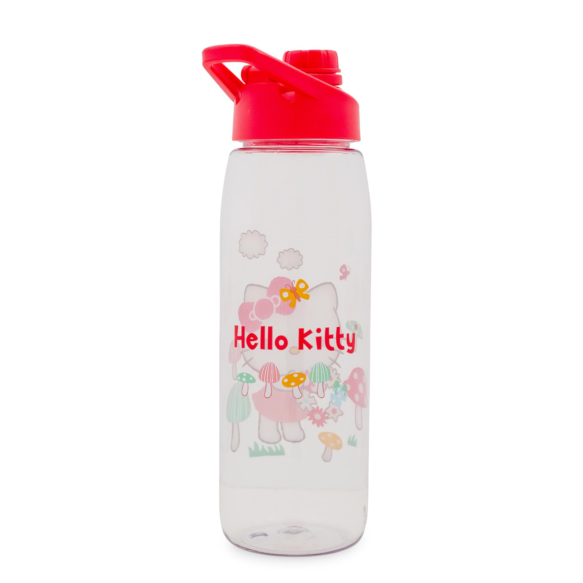 Silver Buffalo Sanrio Hello Kitty Mushrooms Water Bottle With Screw Top ...