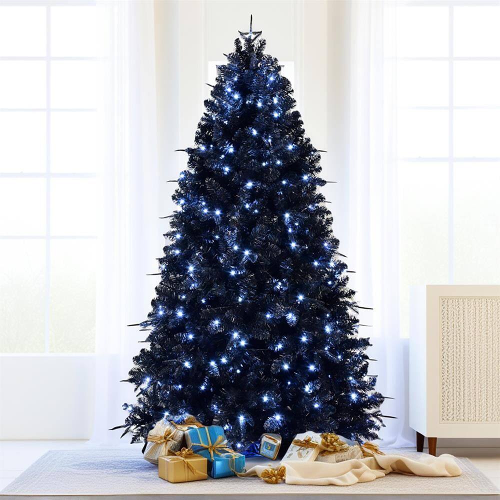 Pefilos 4ft PE/PVC Christmas Tree with 150 LED Lights, 666 Branch Tips ...
