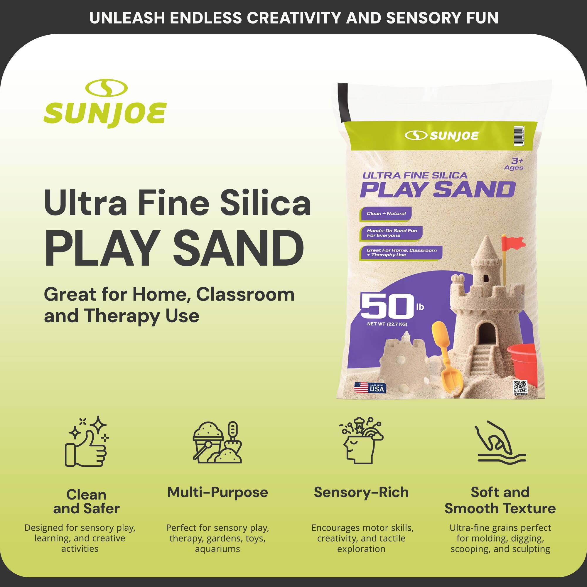 Sun Joe Ultra Fine Silica Play Sand, Sandboxes & Sensory Tables, 50 lbs ...