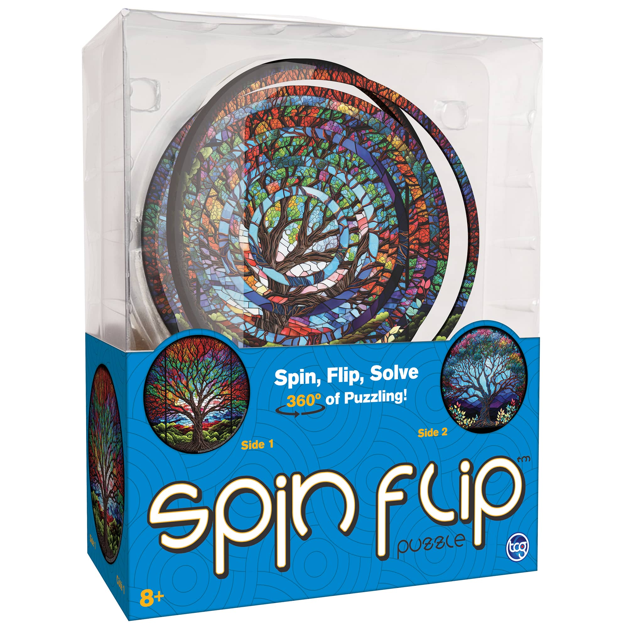 TCG Toys Spin Flip Puzzle: Trees- 14 Rings 2-In-1: Double-Sided Puzzle ...
