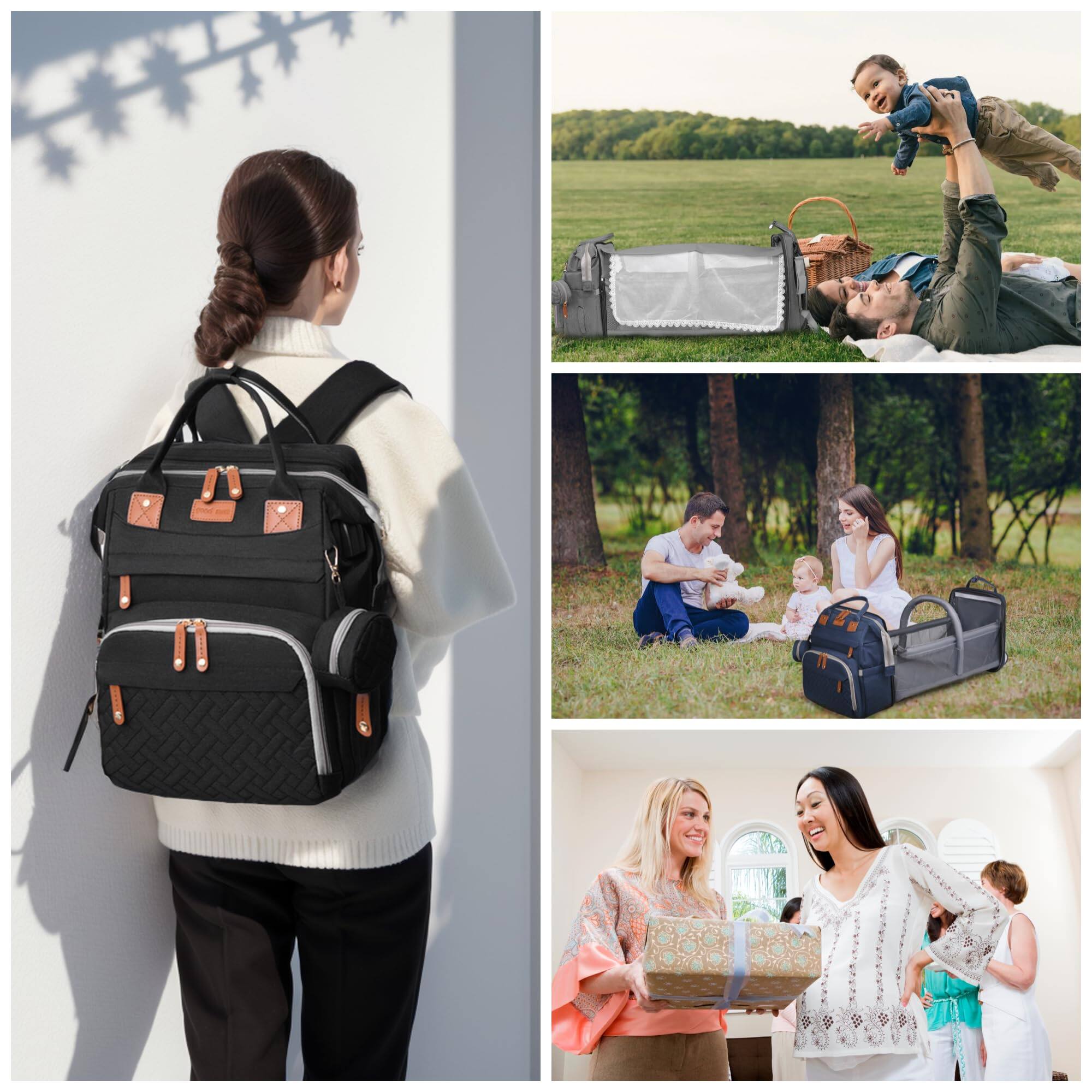 Pacoar Cade Diaper Bag With Changing Station Multifunction Travel ...