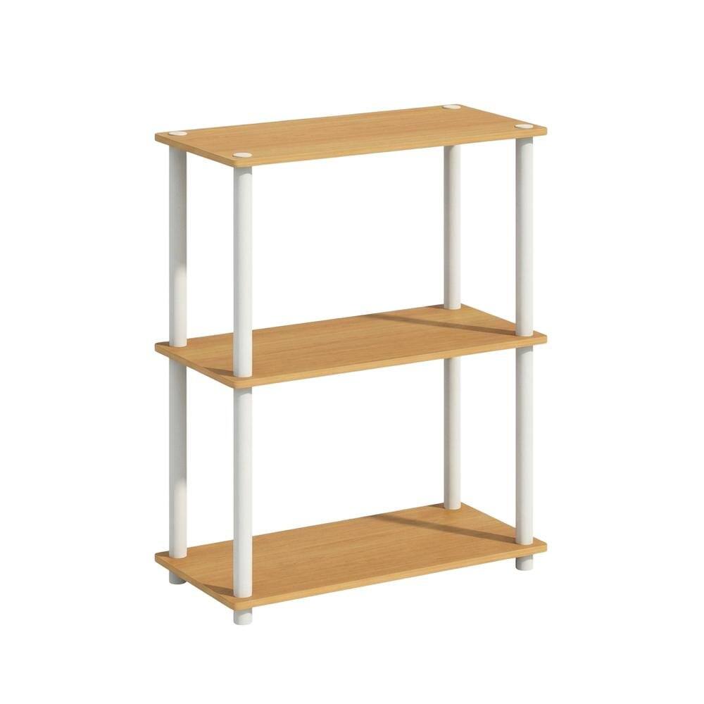 FurniFact Wooden bookcase with modern design for living room or office ...
