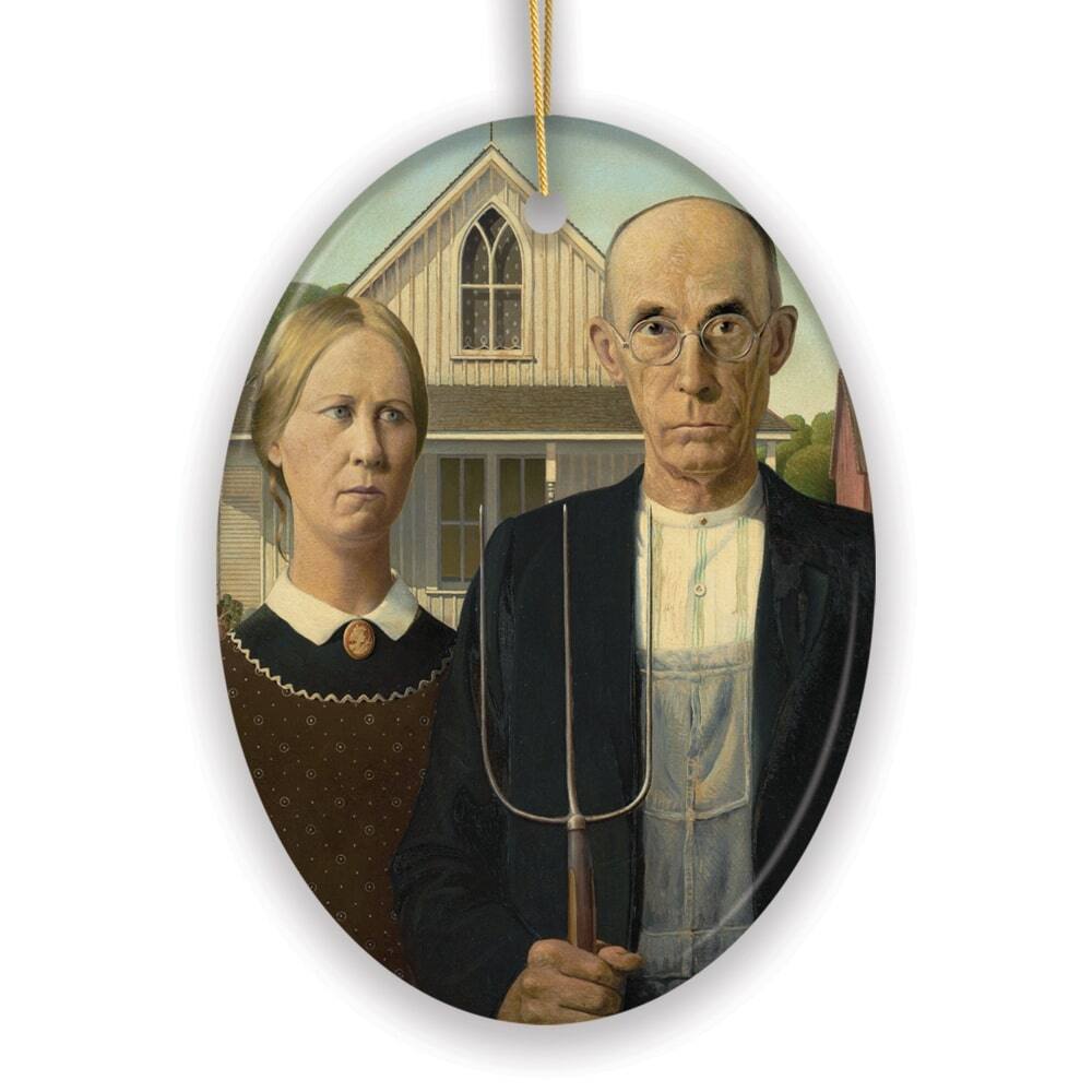 OrnamentallyYou Grant Wood American Gothic Art Ceramic Ornament Famous ...