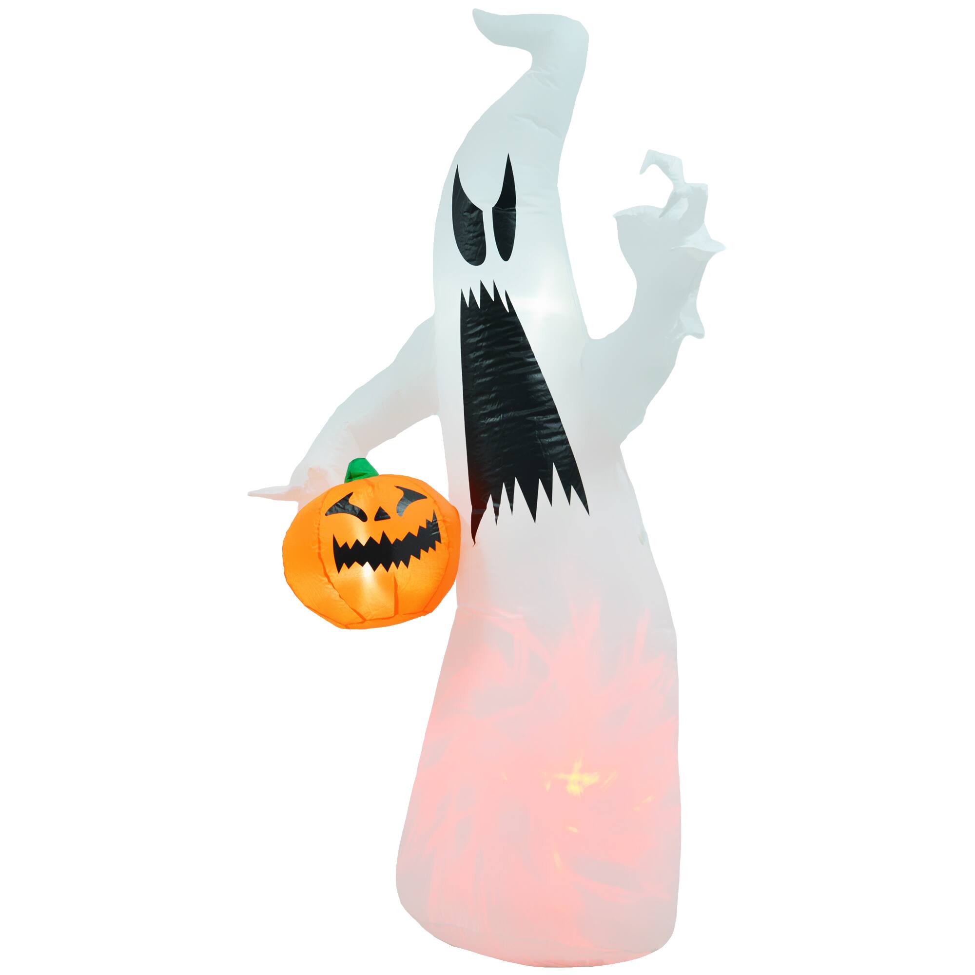 Ecooso 5.9' Halloween Inflatable Ghost with Pumpkin Blow Up Yard Prop ...