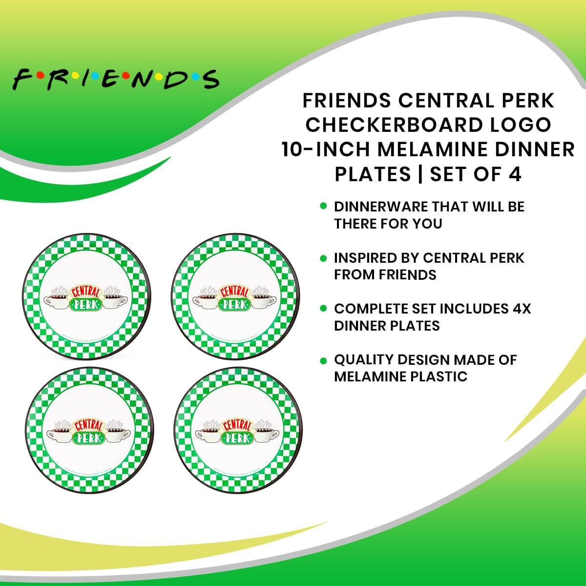 Silver Buffalo Friends Central Perk Checkerboard Logo 10 Inch Melamine ...