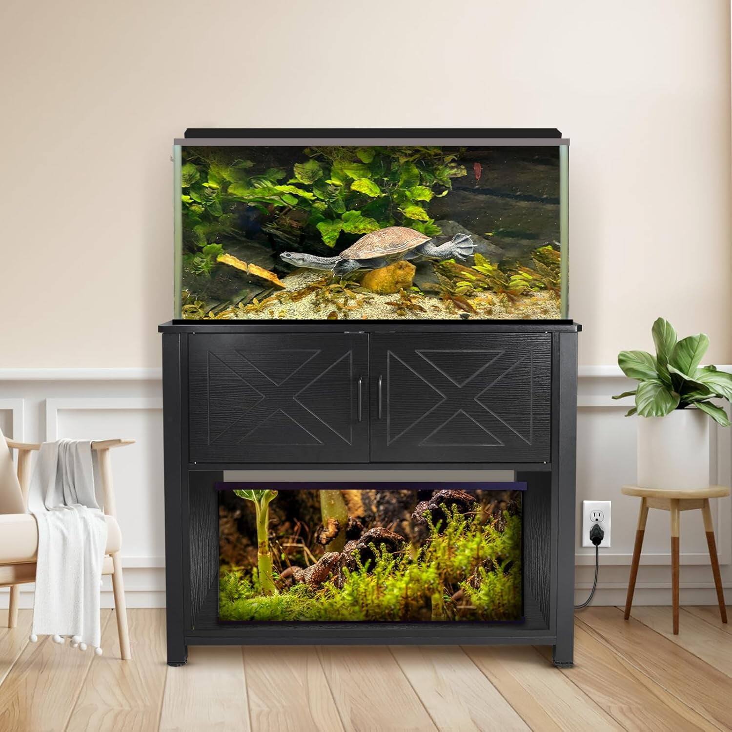 HIMMLINE 40 Gallon Fish Tank Stand, Aquarium Stand, Heavy Duty Double ...