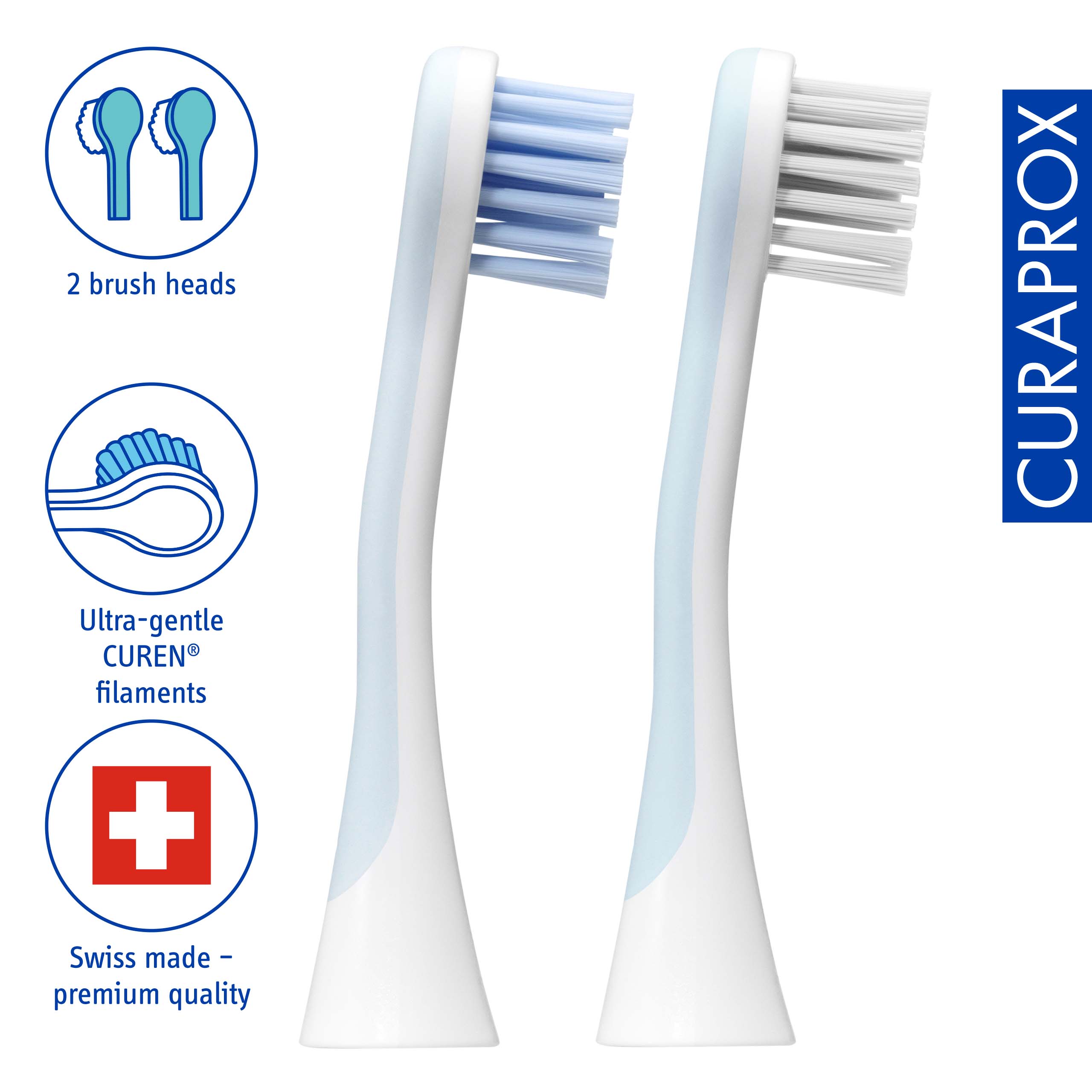 Curaprox Brush Head Hydrosonic, Sensitive Duo White 73349146 - Best Buy