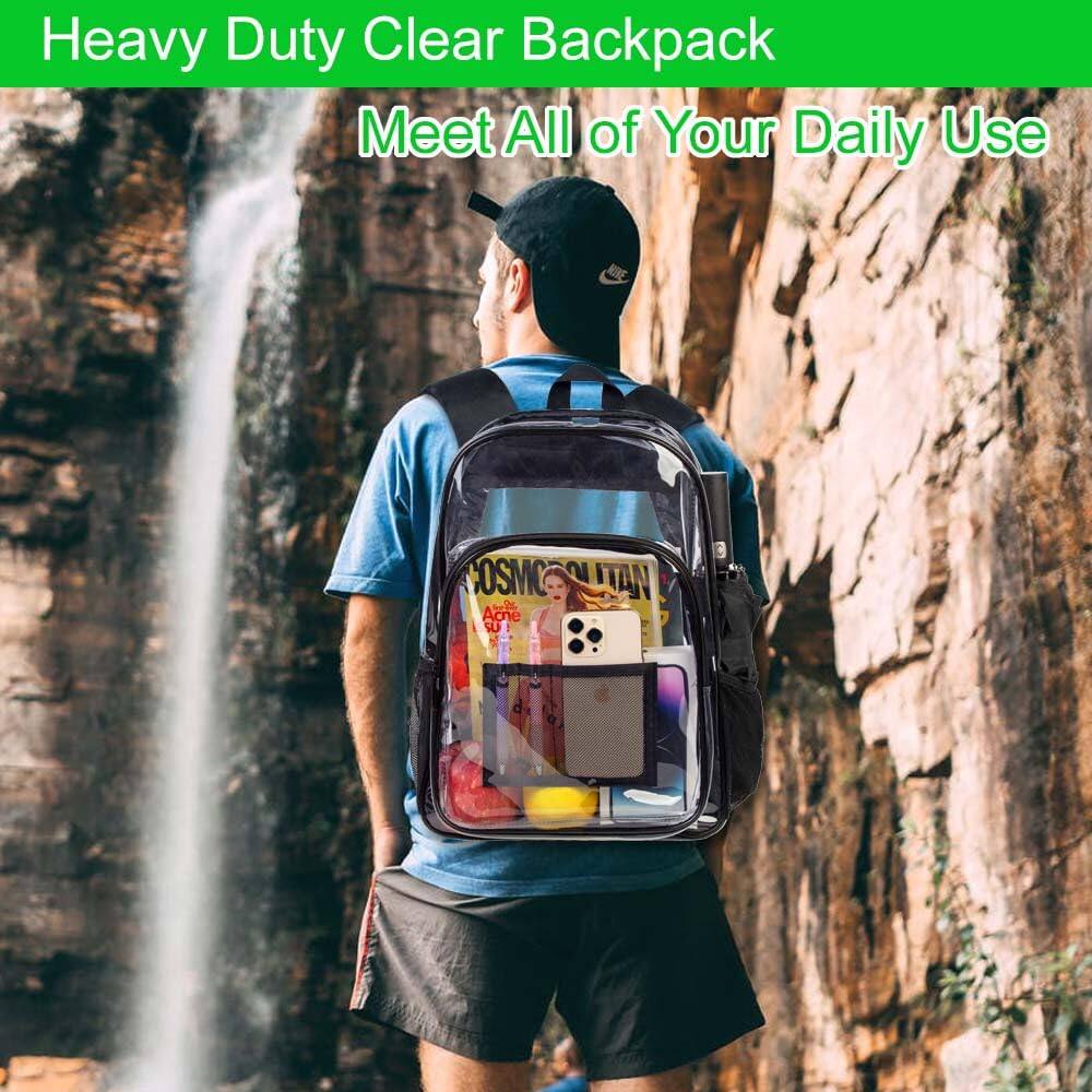 Cozy Serene Clear Backpack Heavy Duty Transparent Bookbag See Through ...