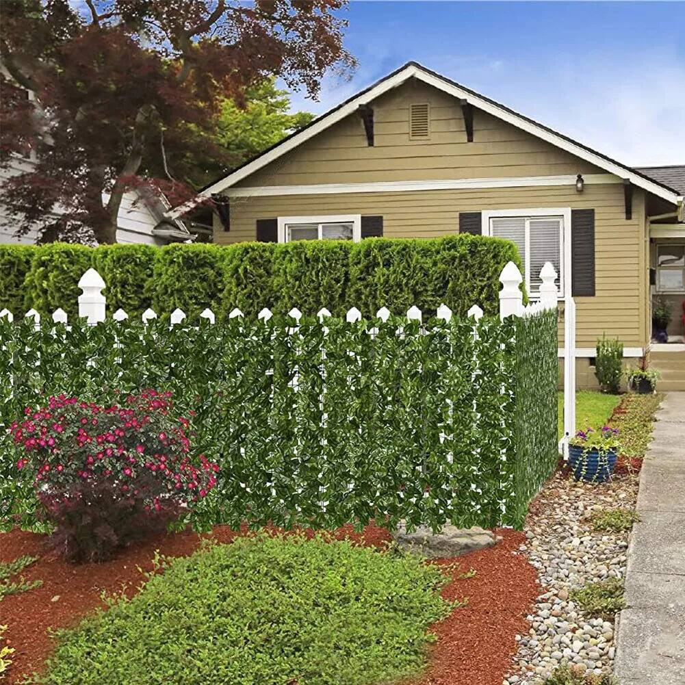 Auledio 9.84ft Artificial Ivy Privacy Fence Wall Screen, Faux Greenery ...