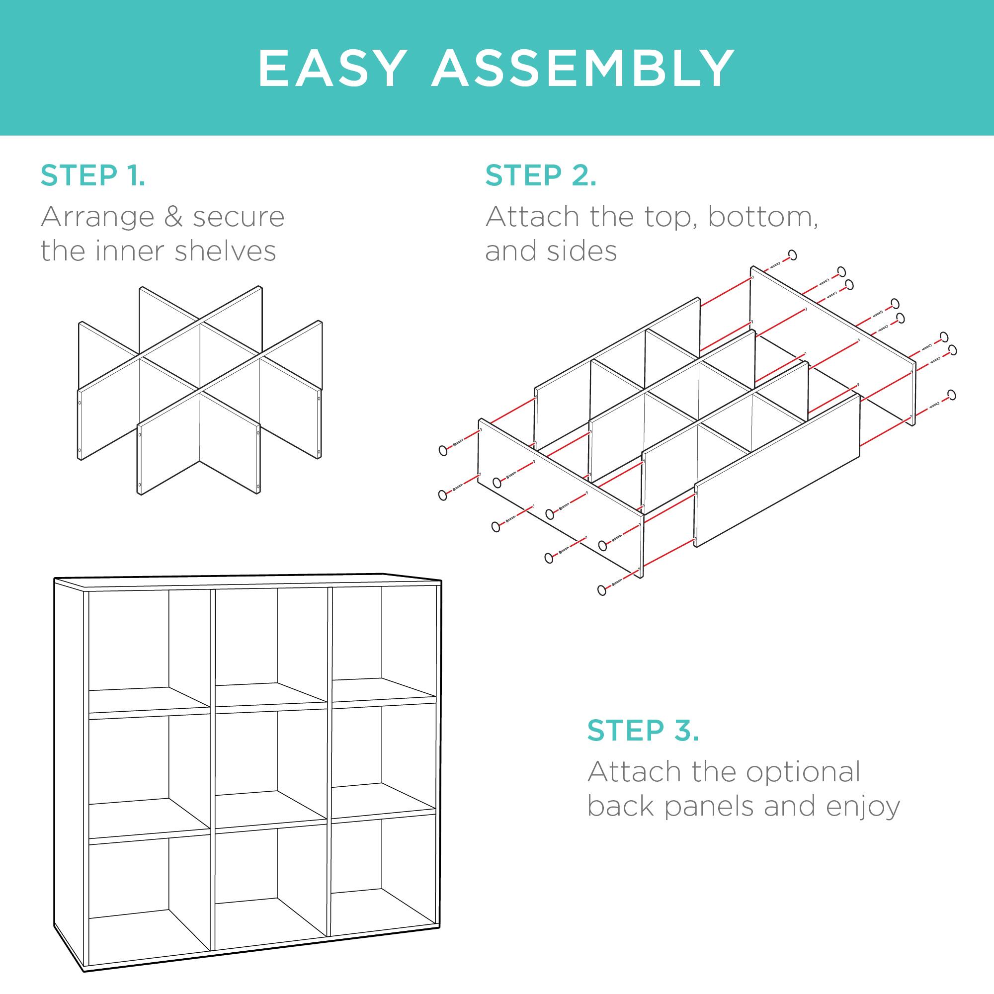 Best Choice Products 9 Cube Bookshelf, 11in Display Storage Organizer w ...