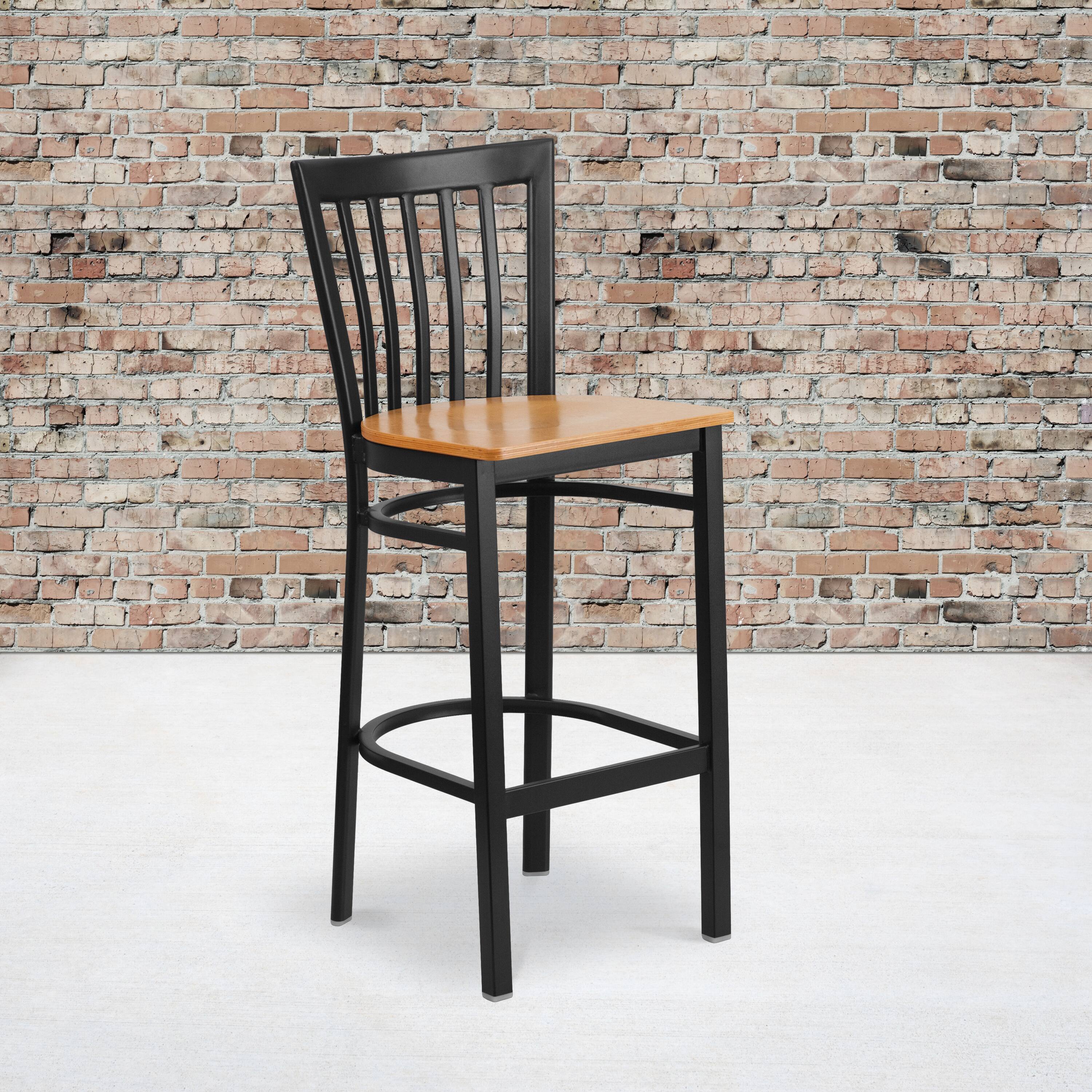 Emma + Oliver 2 Pack School House Back Metal Restaurant Barstool ...