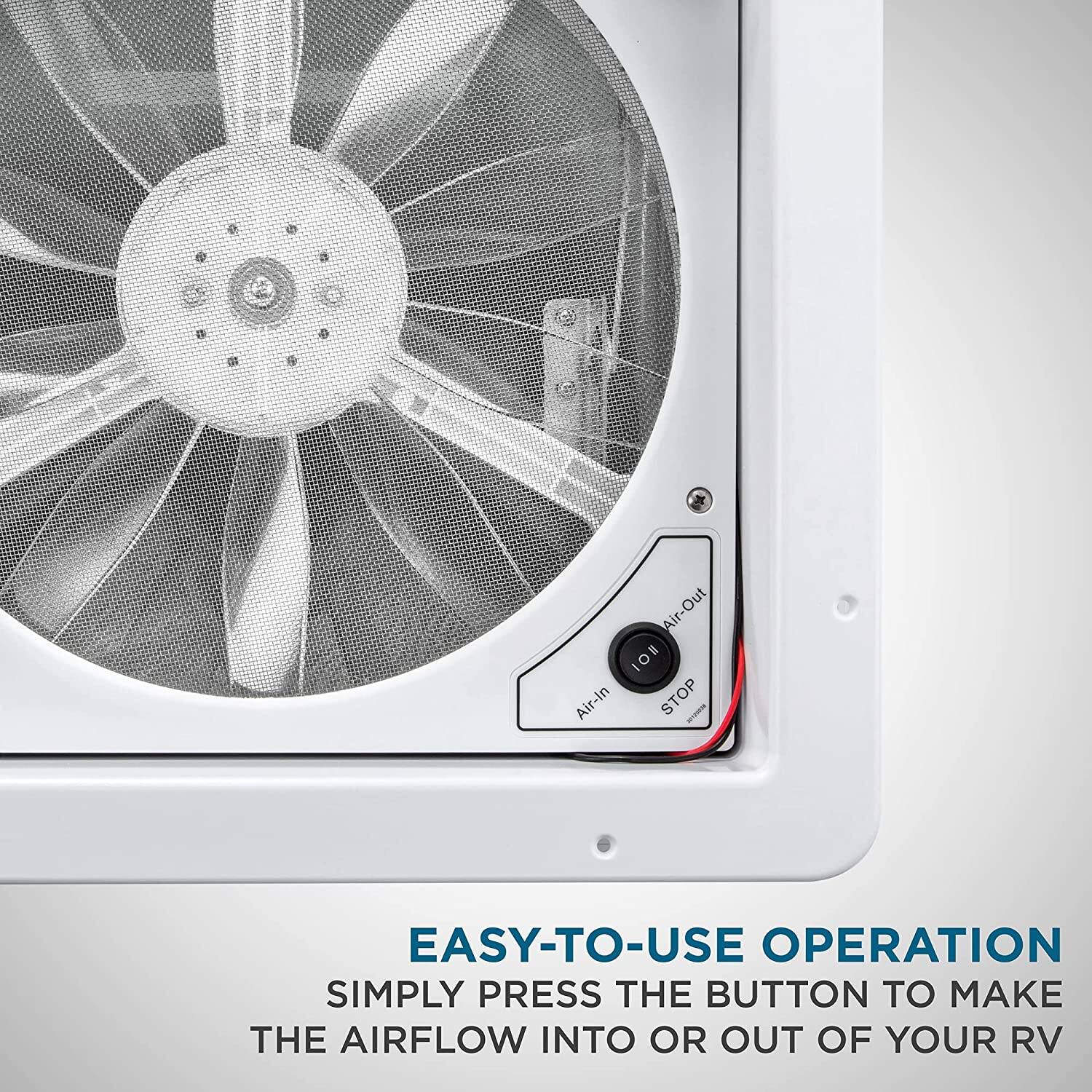 Hike Crew 14” RV Roof Vent Fan, 12V Intake & Exhaust Manual Camper Fan Lid White HCRVF14SW ...