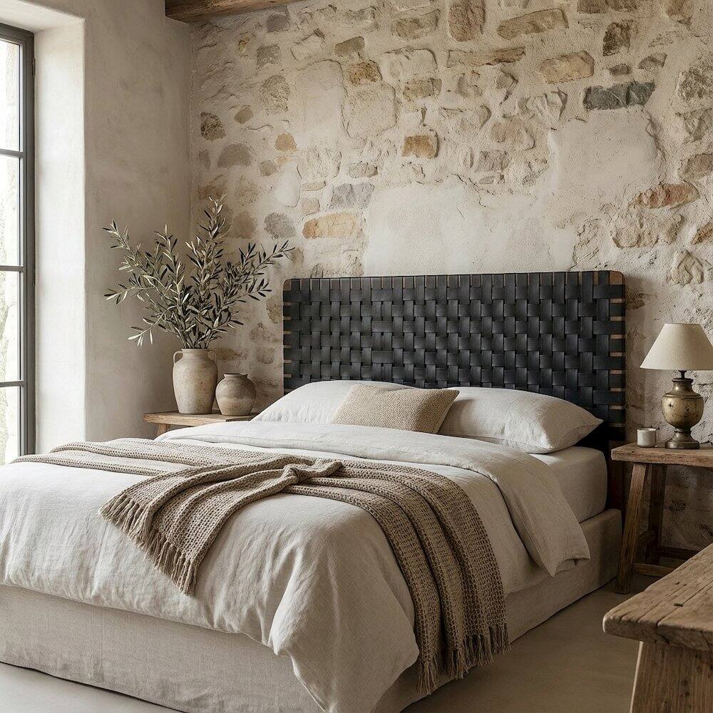 FurniFact Vegan Leather Queen Headboard Wall Mount Design with ...