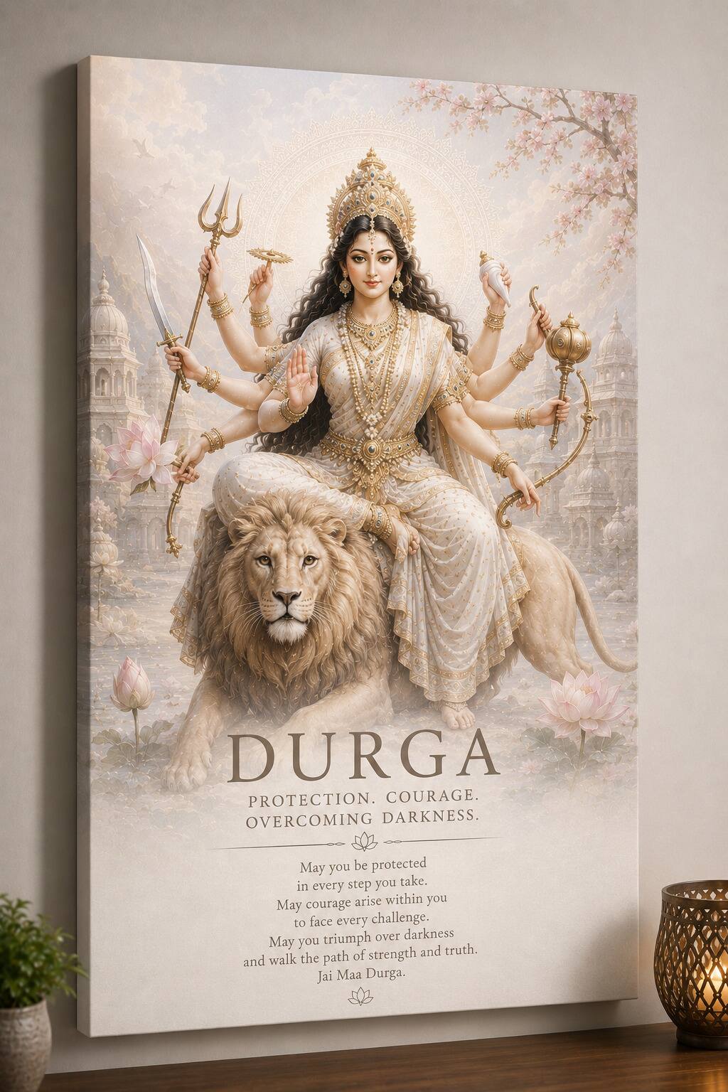 FC Design Large Durga Goddess Canvas Print 24x36" Divine Protection ...