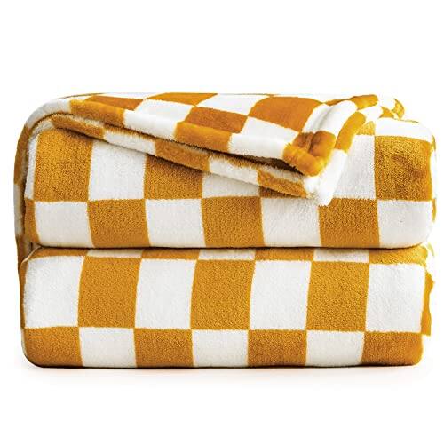 Pacoar Cade Throw Blankets Flannel Blanket With Checkerboard Grid ...