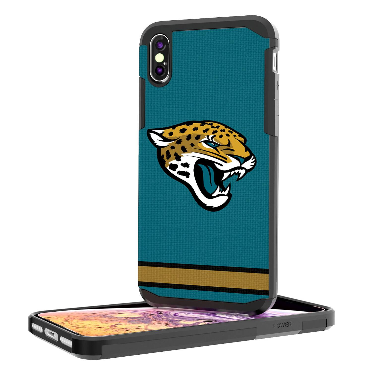Keyscaper NFL Jacksonville Jaguars iPhone Rugged Stripe Design Case 14 ...