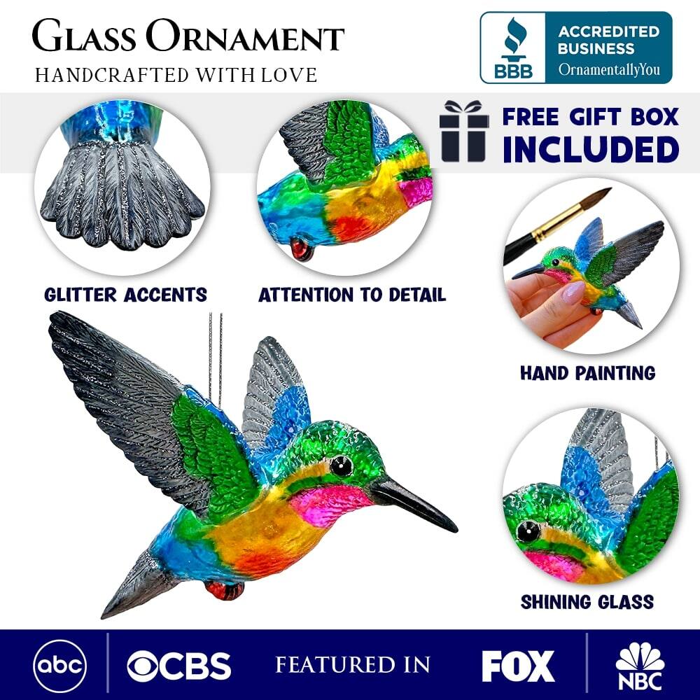 OrnamentallyYou Graceful Hummingbird Iridescent Handcrafted Ornament ...