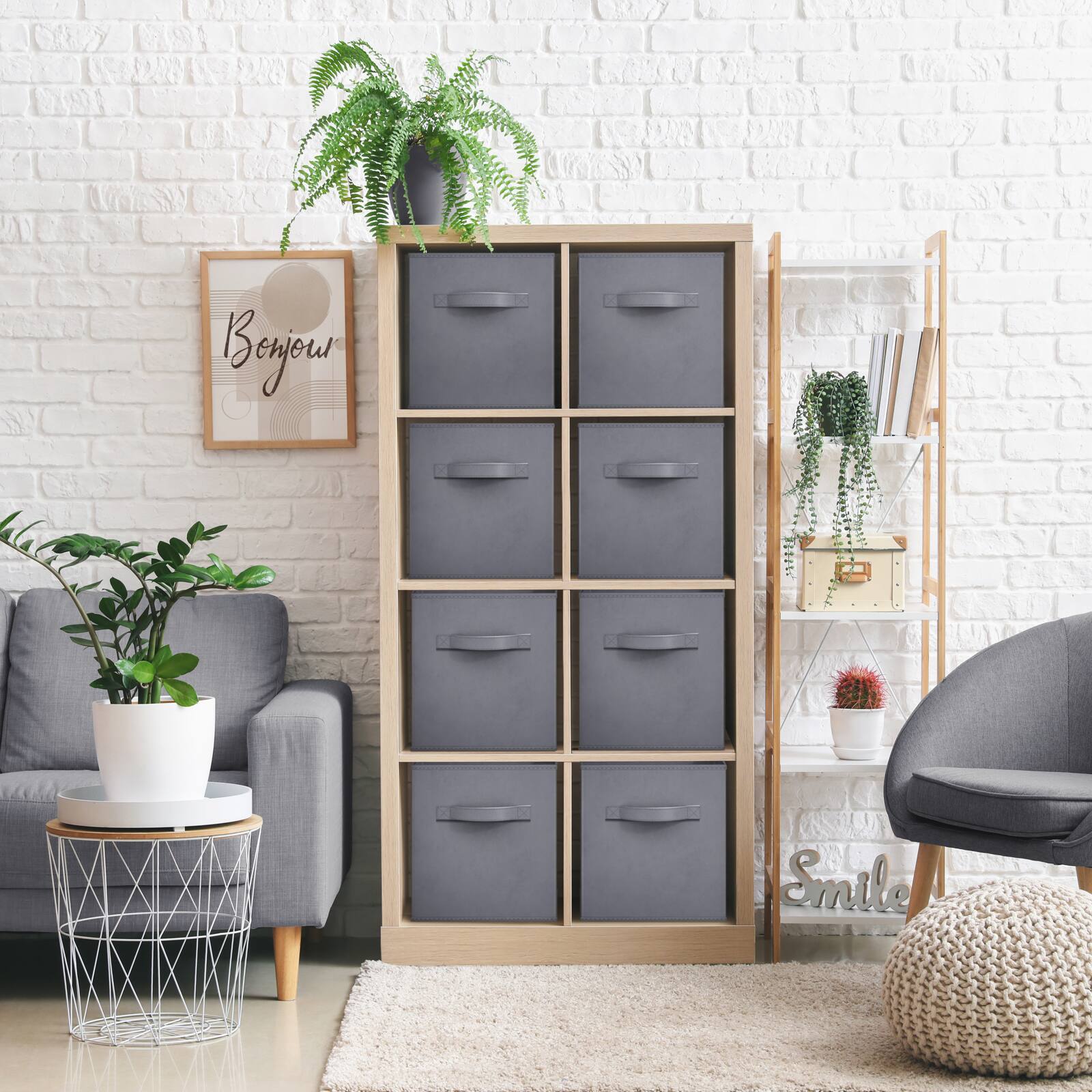 Sorbus Fabric Storage Cubes, 8 Foldable Storage Bins for Organizing ...