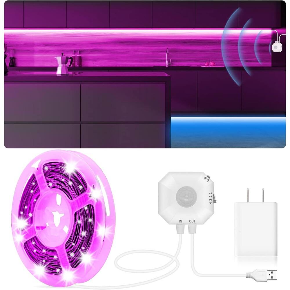 ACJPR Motion Sensor RGB LED Light Strip with App Control, 9.84ft ...