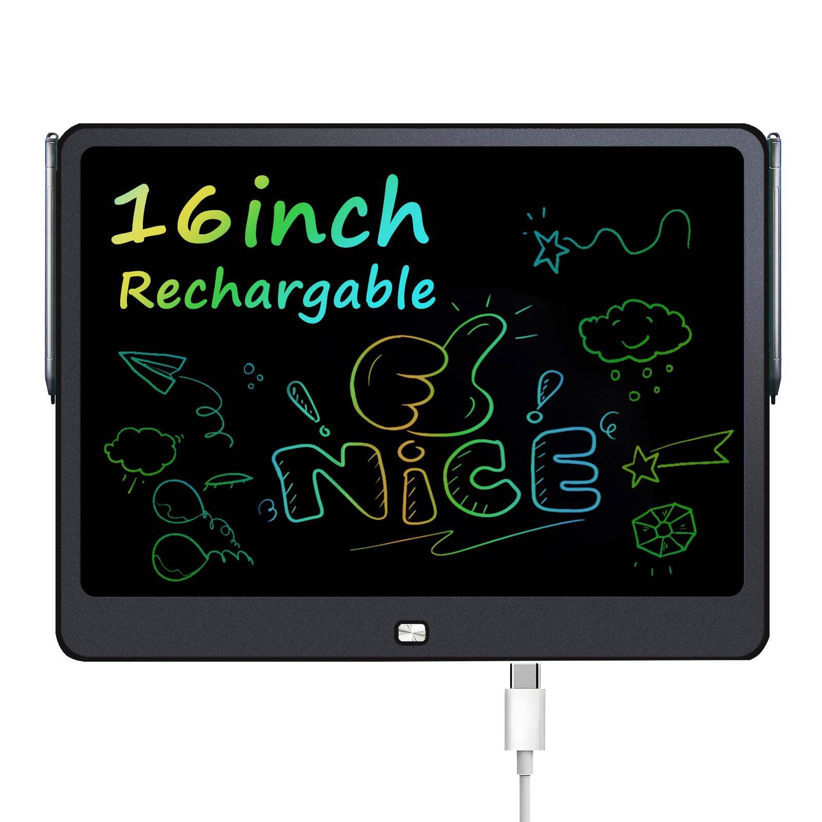 Fabibe Rechargeable 16 Inch Lcd Writing Tablet Large Colorful Drawing ...