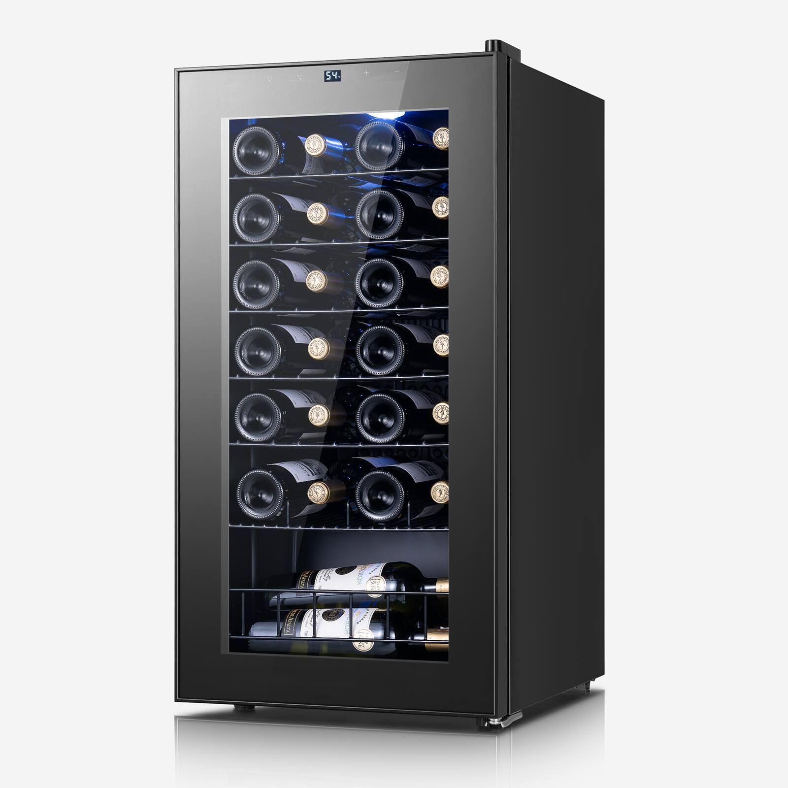 Yeego 28 Bottle Compressor Wine Cooler Quiet 38dB Operation, Precision Cooling (38 65°F), UV ...
