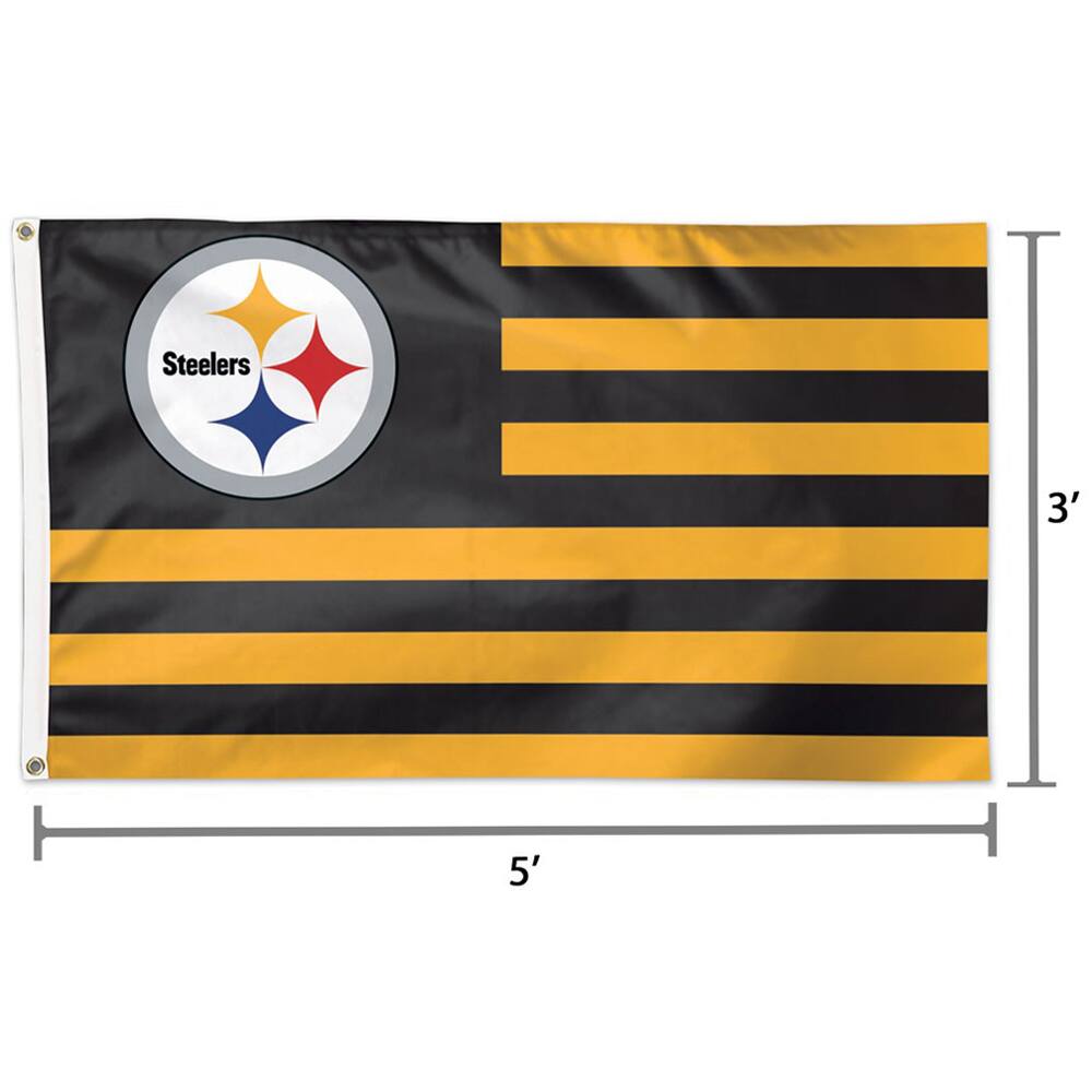 WinCraft Pittsburgh Steelers 3' x 5' Americana Stars & Stripes Deluxe ...