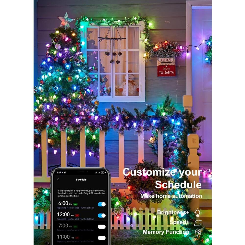PARKER SLATER Smart C9 Christmas Lights, 100 LED RGB Color Changing ...