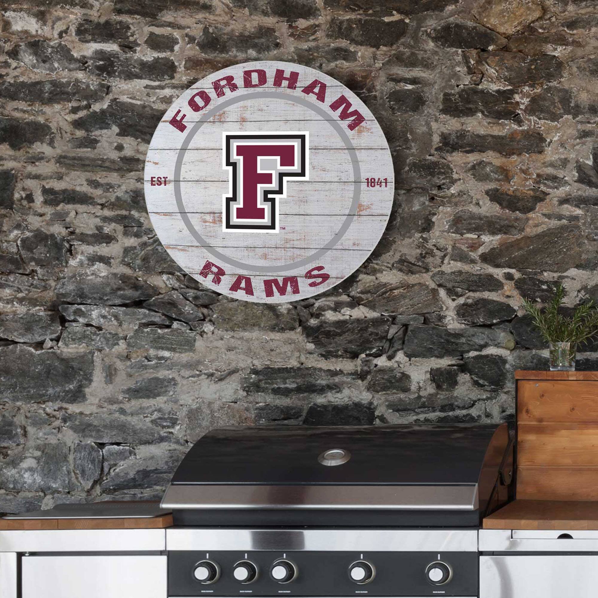 Jardine Fordham Rams 20'' x 20'' Indoor/Outdoor Weathered Circle Sign ...