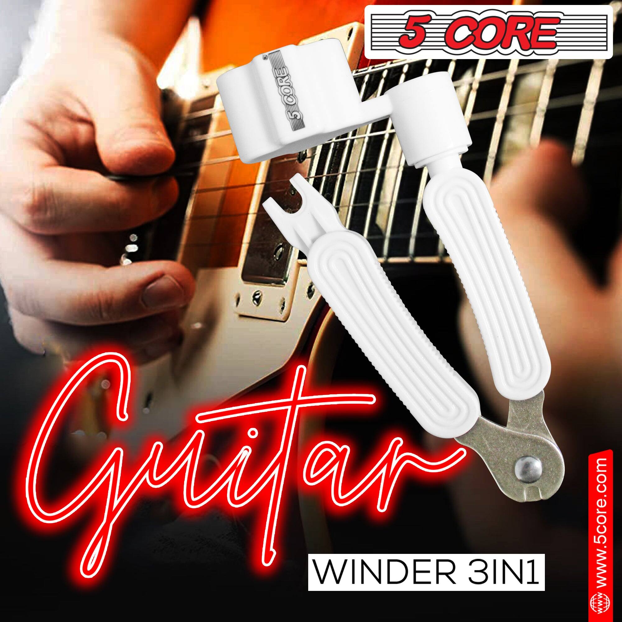 5 CORE Guitar String Winder Cutter Bridge Pin Remover 3In1 Acoustic ...