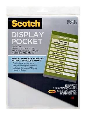 Scotch Display Pocket, 8.5" x 11" Clear MMMWL854C - Best Buy