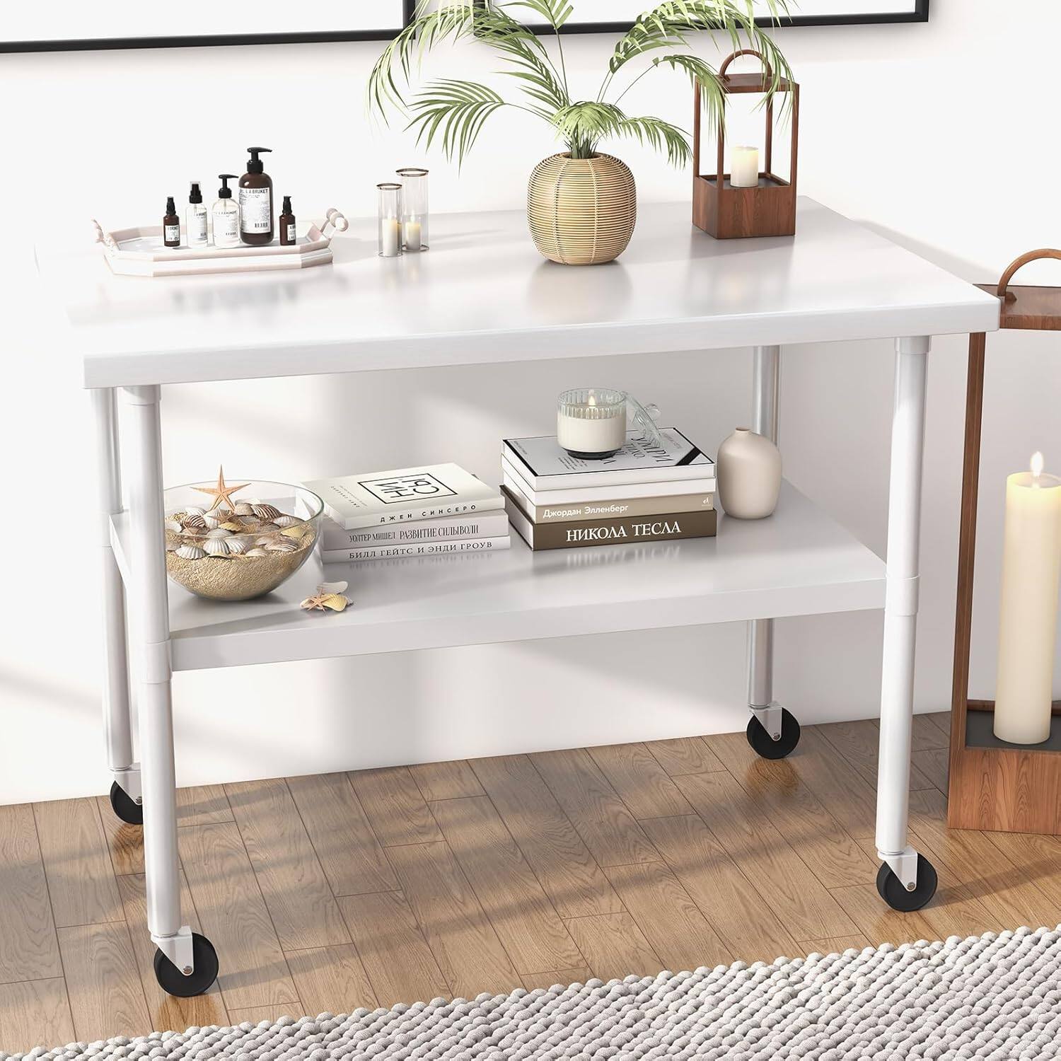 Jojoka 36"x24" Heavy Duty NSF Certified Stainless Steel Prep Table with Adjustable Undershelf ...