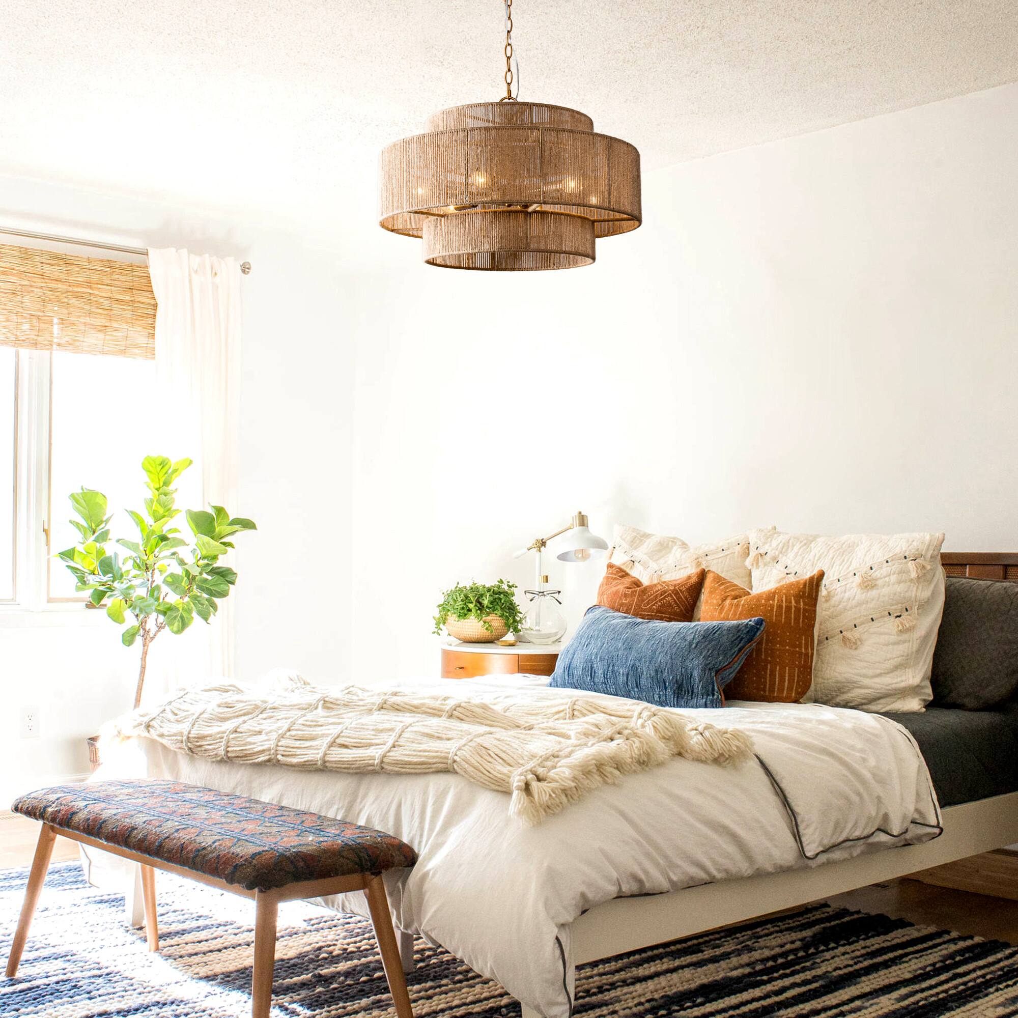 Parrot Uncle Bohemian Antique Gold 6 Light Drum Chandeliers with ...