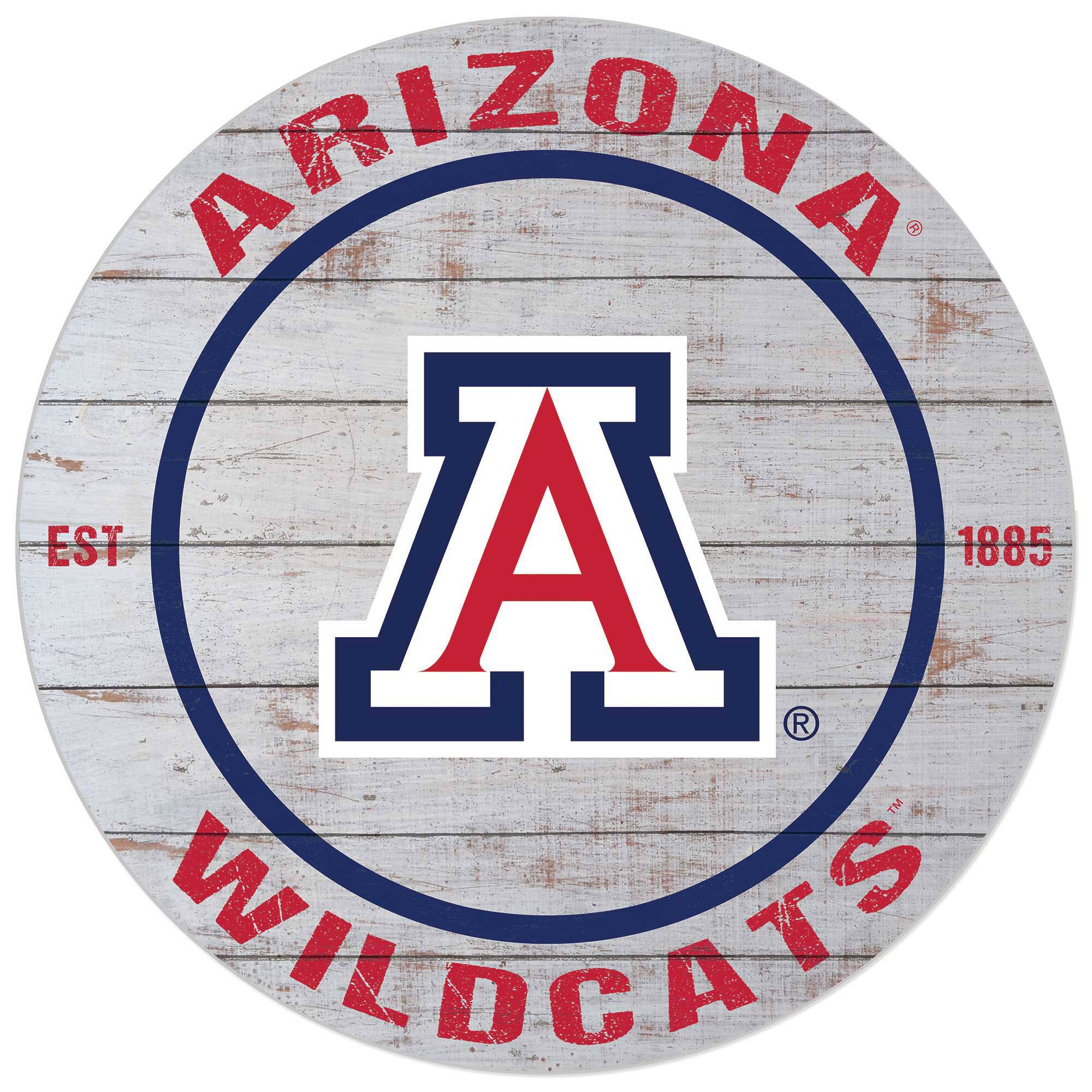 Jardine Arizona Wildcats 20'' x 20'' Indoor/Outdoor Weathered Circle Sign White 4381229 - Best Buy