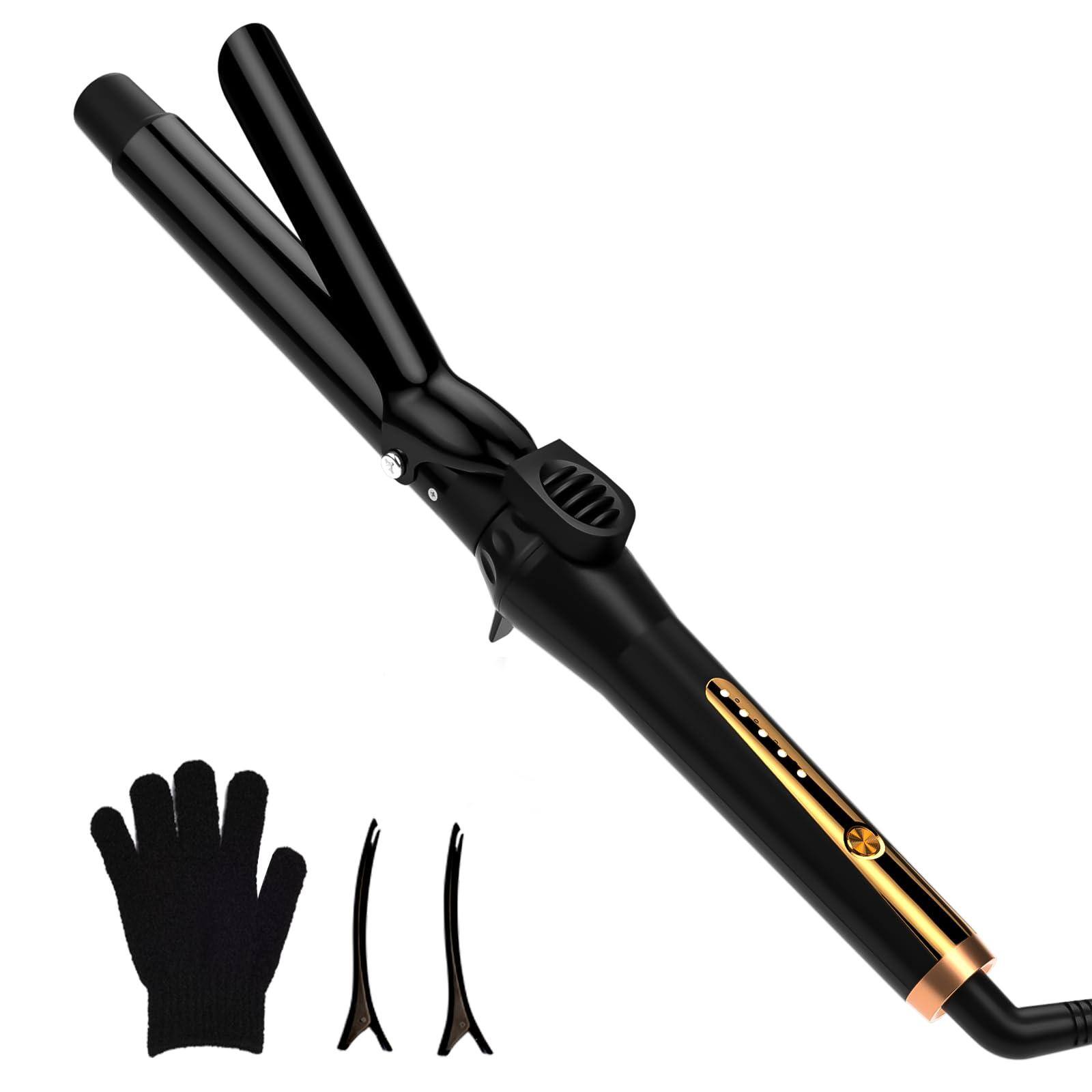 HM 1810 Ceramic Tourmaline Curling Wand Dual Hair Curler For Long ...