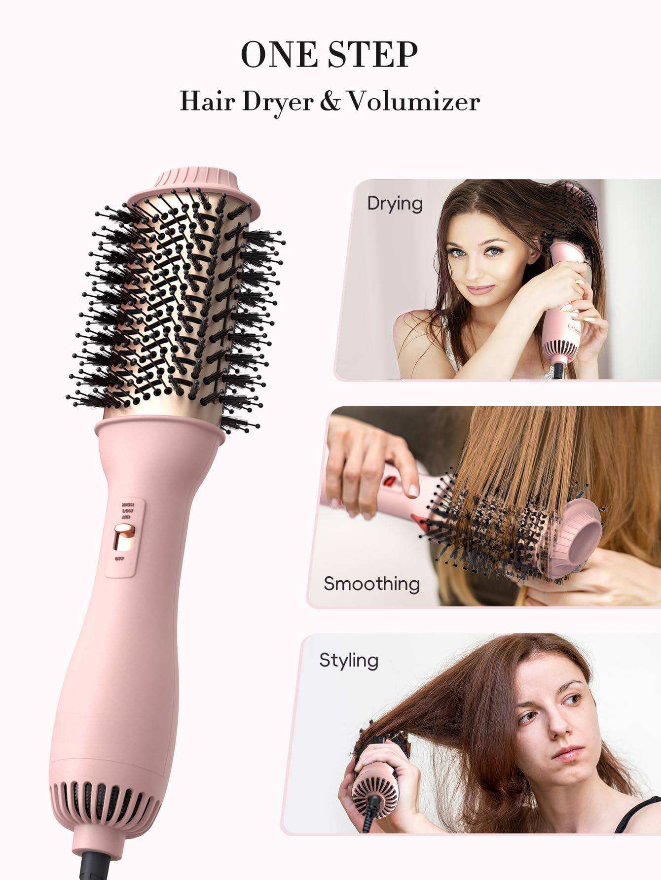 Reds Spade Hair Blow Dryer Brush One step Hot Air Brush With Oval ...