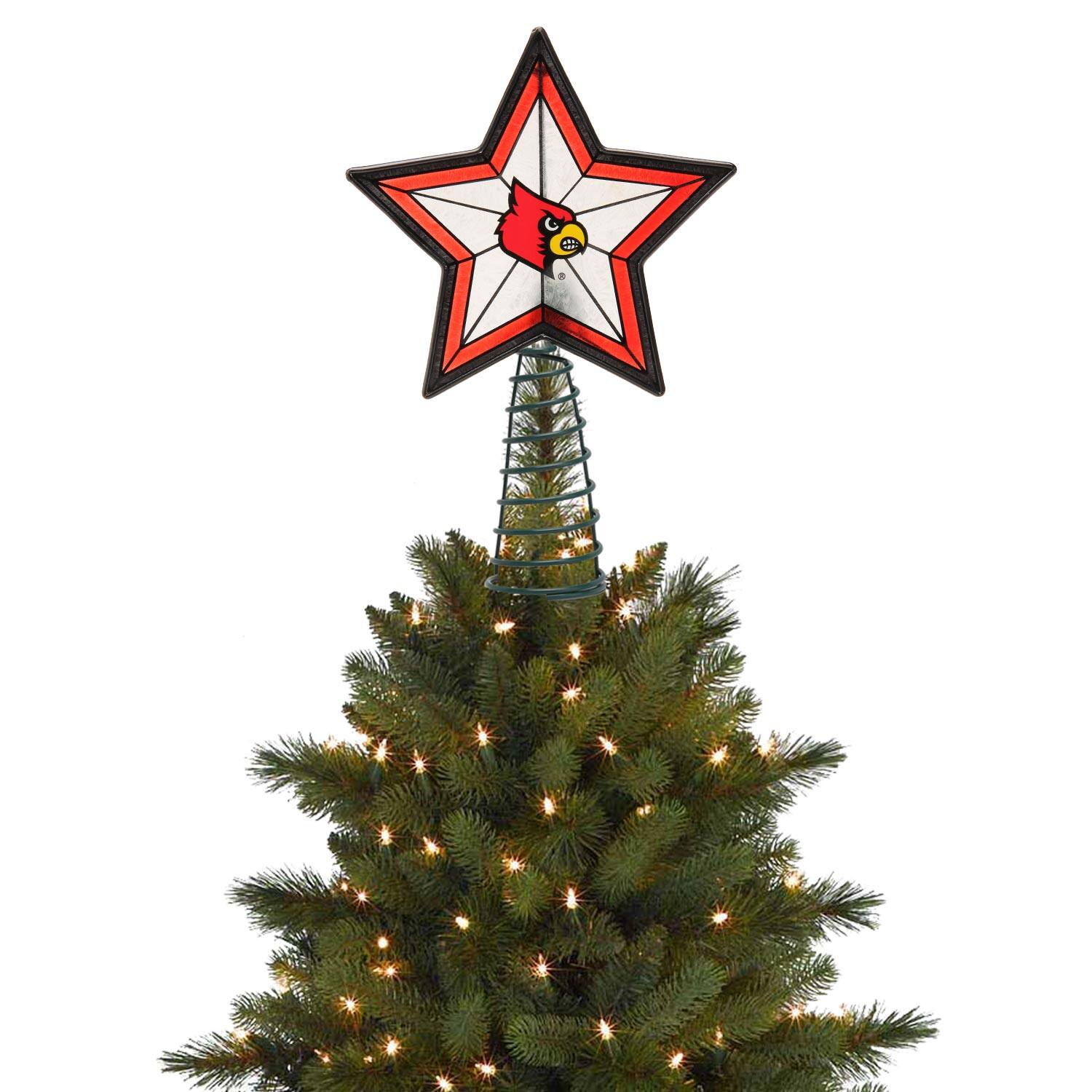 The Memory Company Louisville Cardinals Art Glass Tree Topper ...