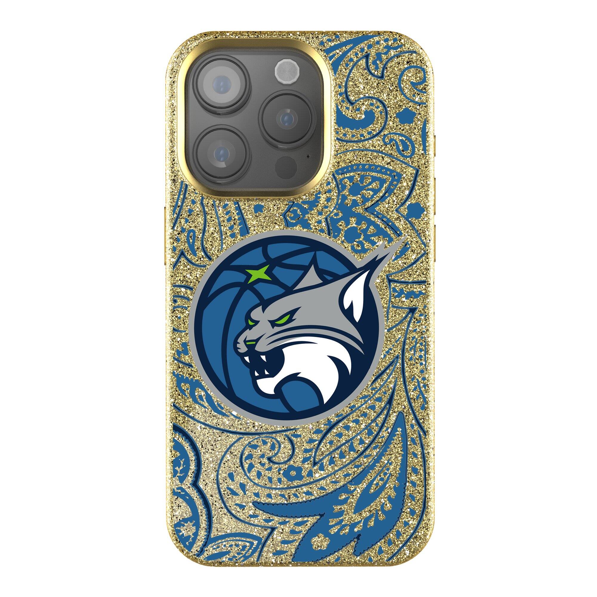 Keyscaper WNBA Minnesota Lynx Paisley Bling iPhone Case 15 Pro Gold ...