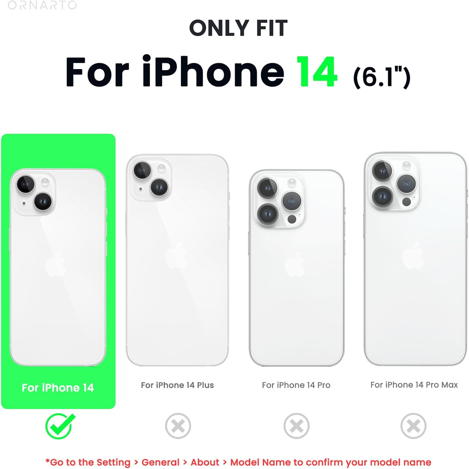 Ornarto Compatible with iPhone 14 Case 6.1", Slim Liquid Silicone 3 Layers Full Covered ...