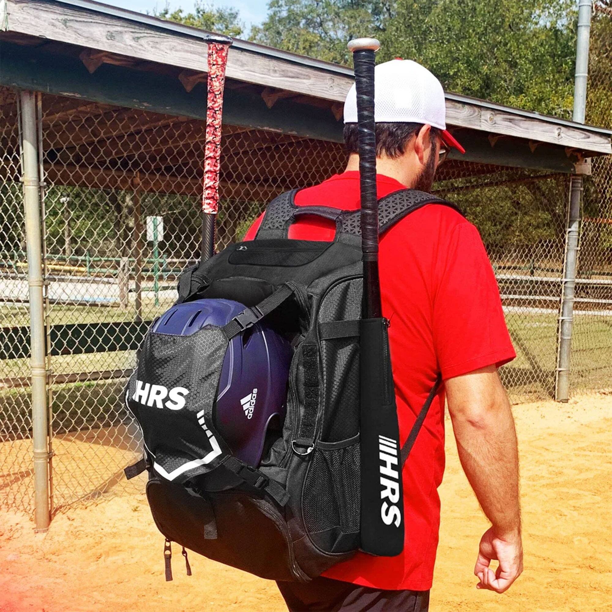 Hit Run Steal Bat Bag Backpack, Holds up to 4 Bats, Glove, and Helmet ...