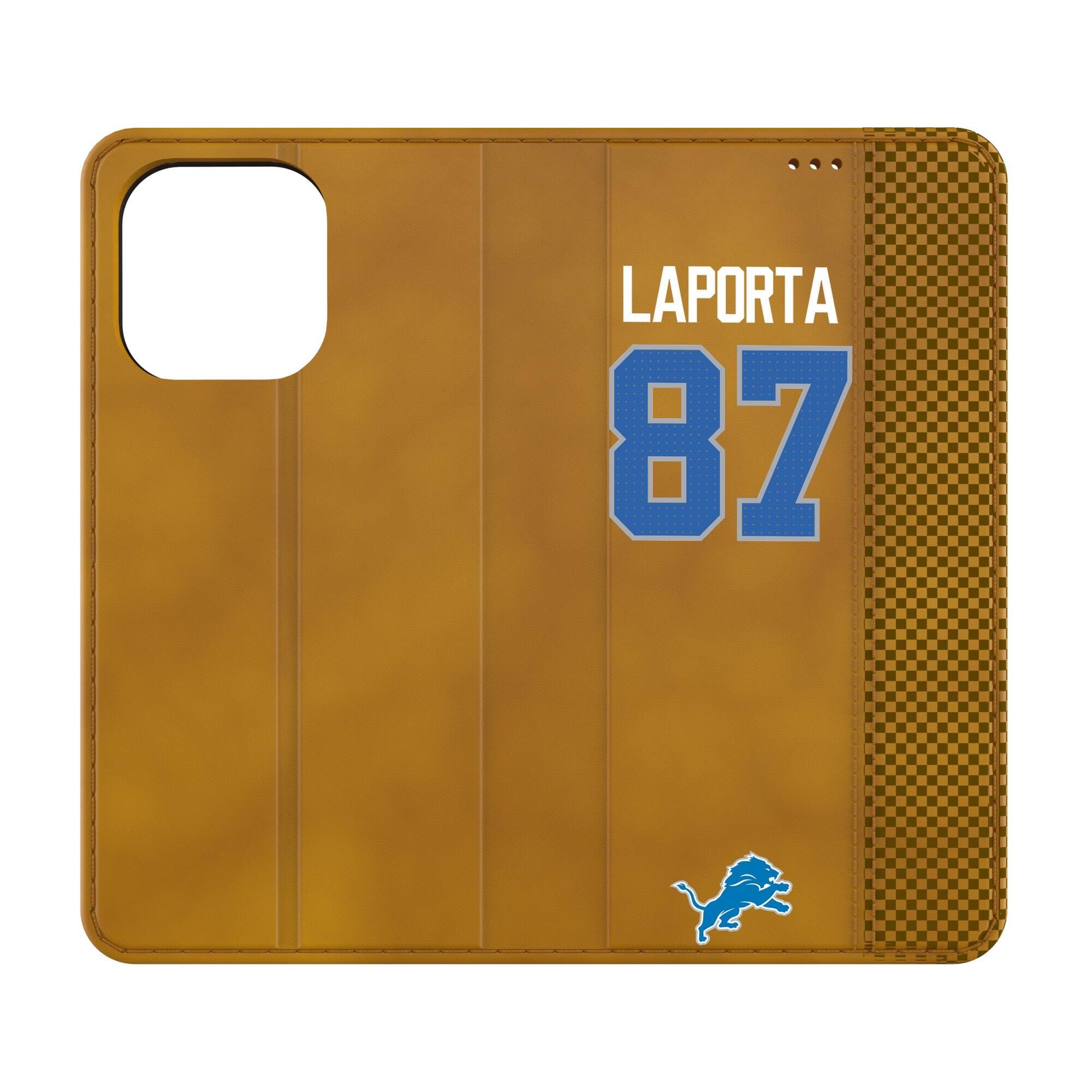 Keyscaper Sam LaPorta Detroit Lions Folio iPhone Case 13 Pro Brown ...