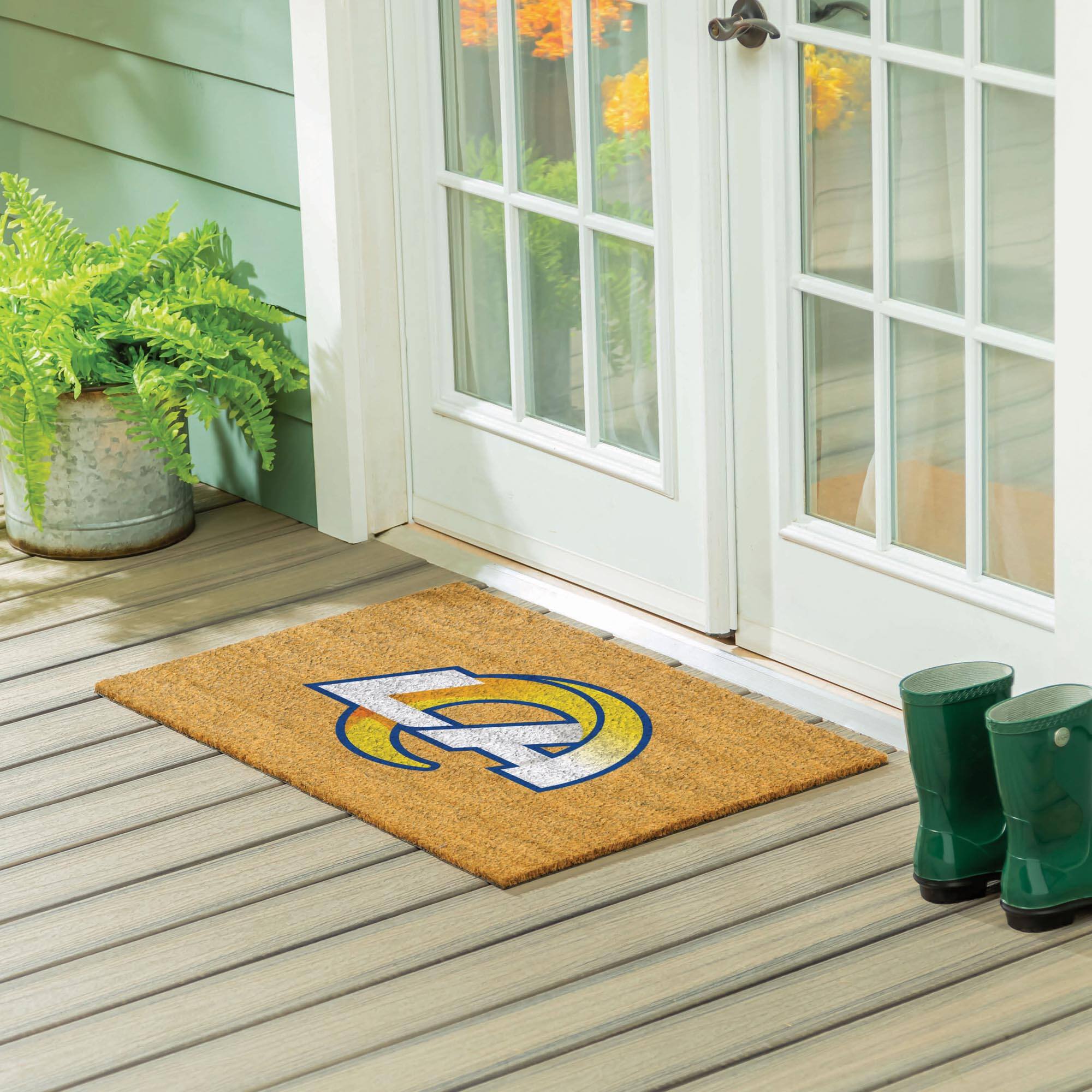 Evergreen Enterprises Los Angeles Rams 24" x 36" Outdoor Team Logo Coir ...
