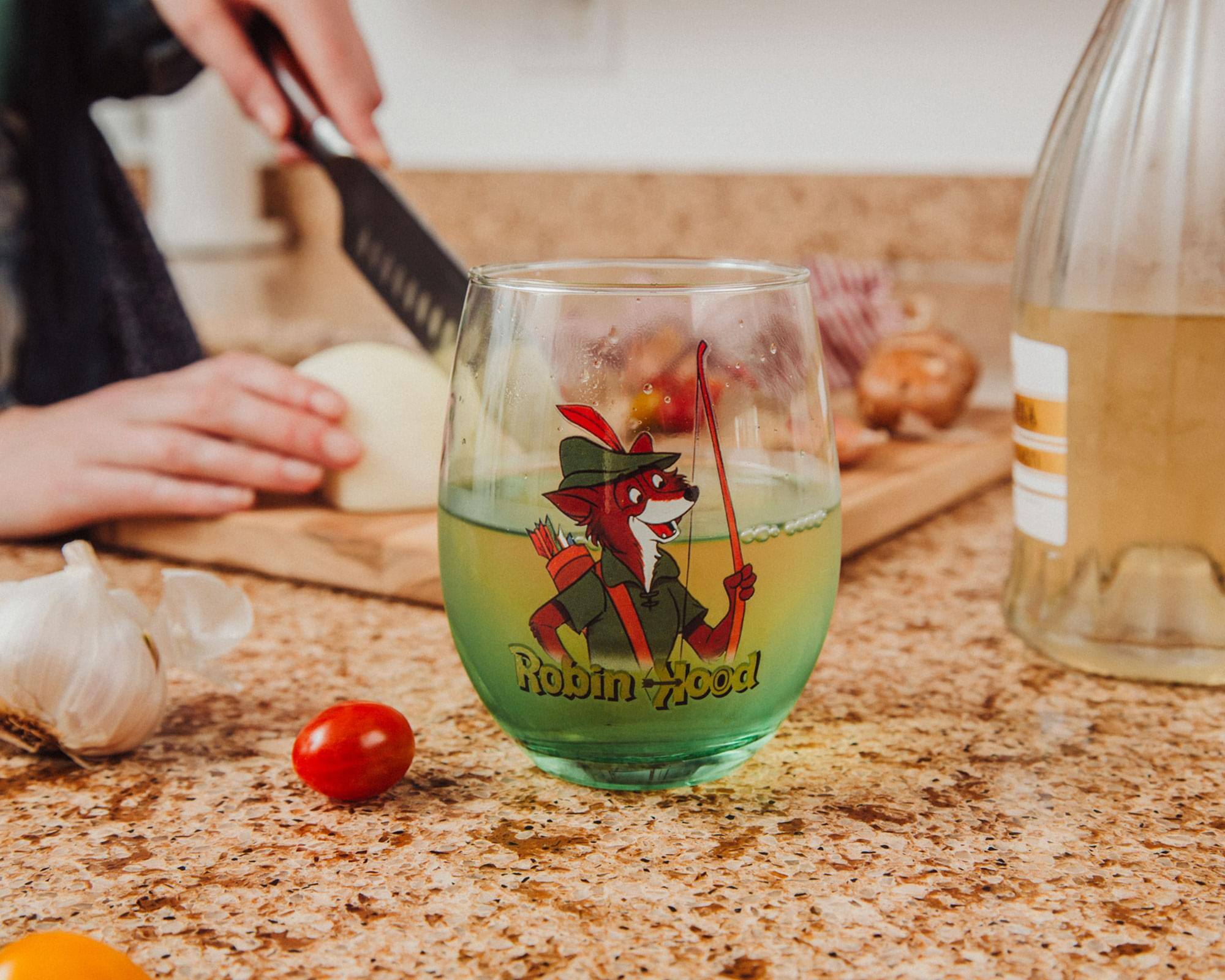 Silver Buffalo Disney Robin Hood Stemless Wine Glass | Holds 20 Ounces ...