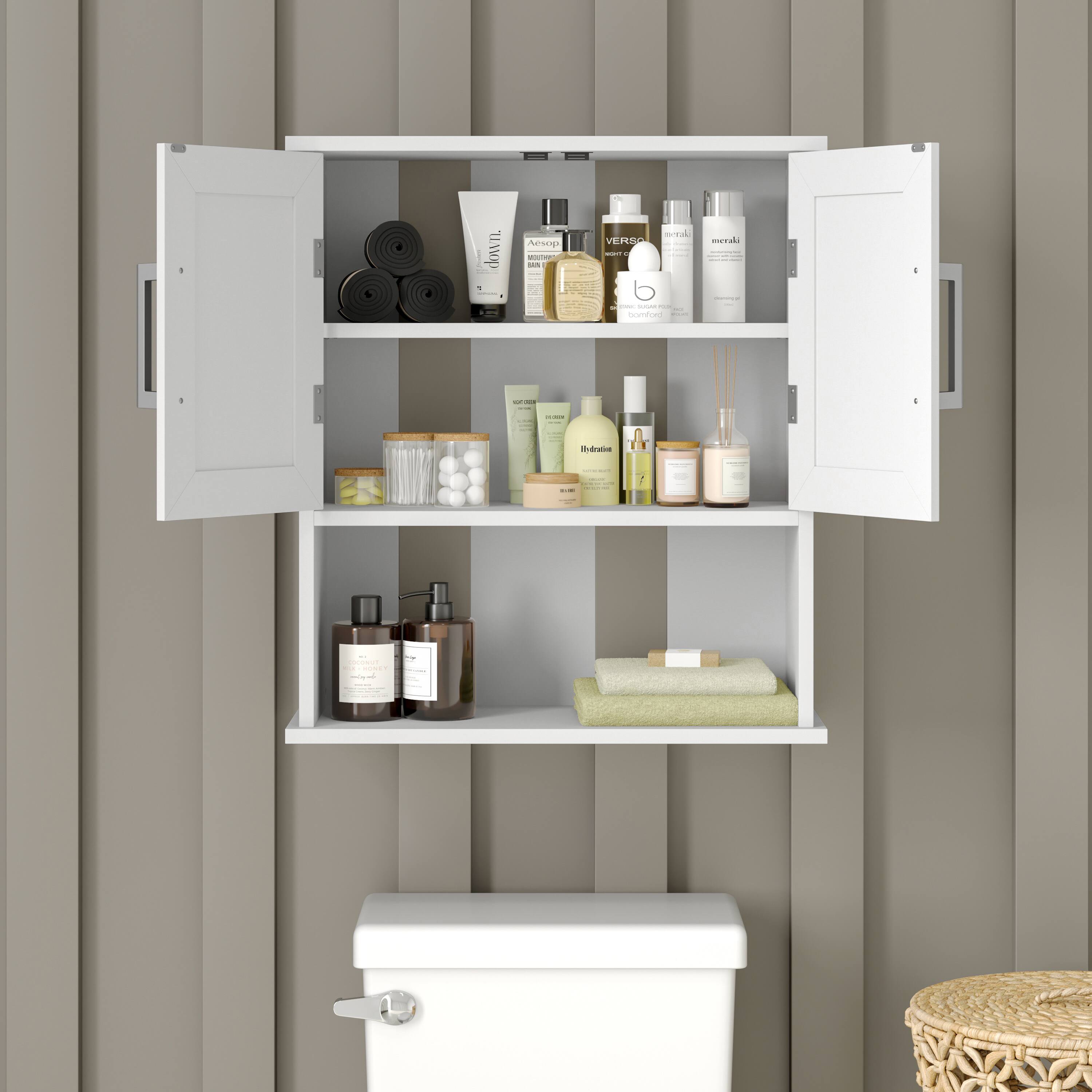 Emma + Oliver Modern Bathroom Wall Mount Medicine Cabinet with Magnetic ...