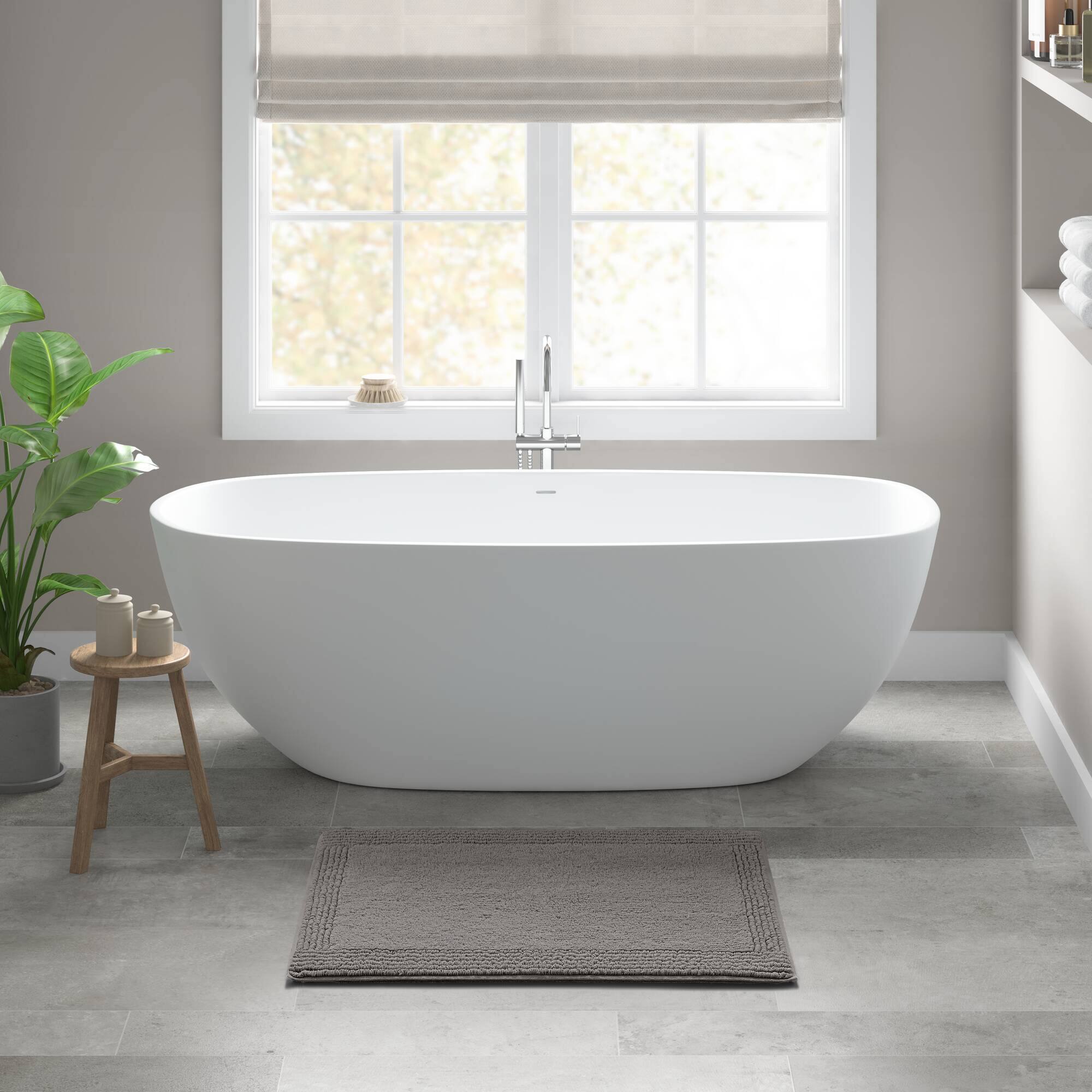 TinyHomie 1 PCS 17x24 Inch Cotton Tufted 3000 GSM Reversible Charcoal ...