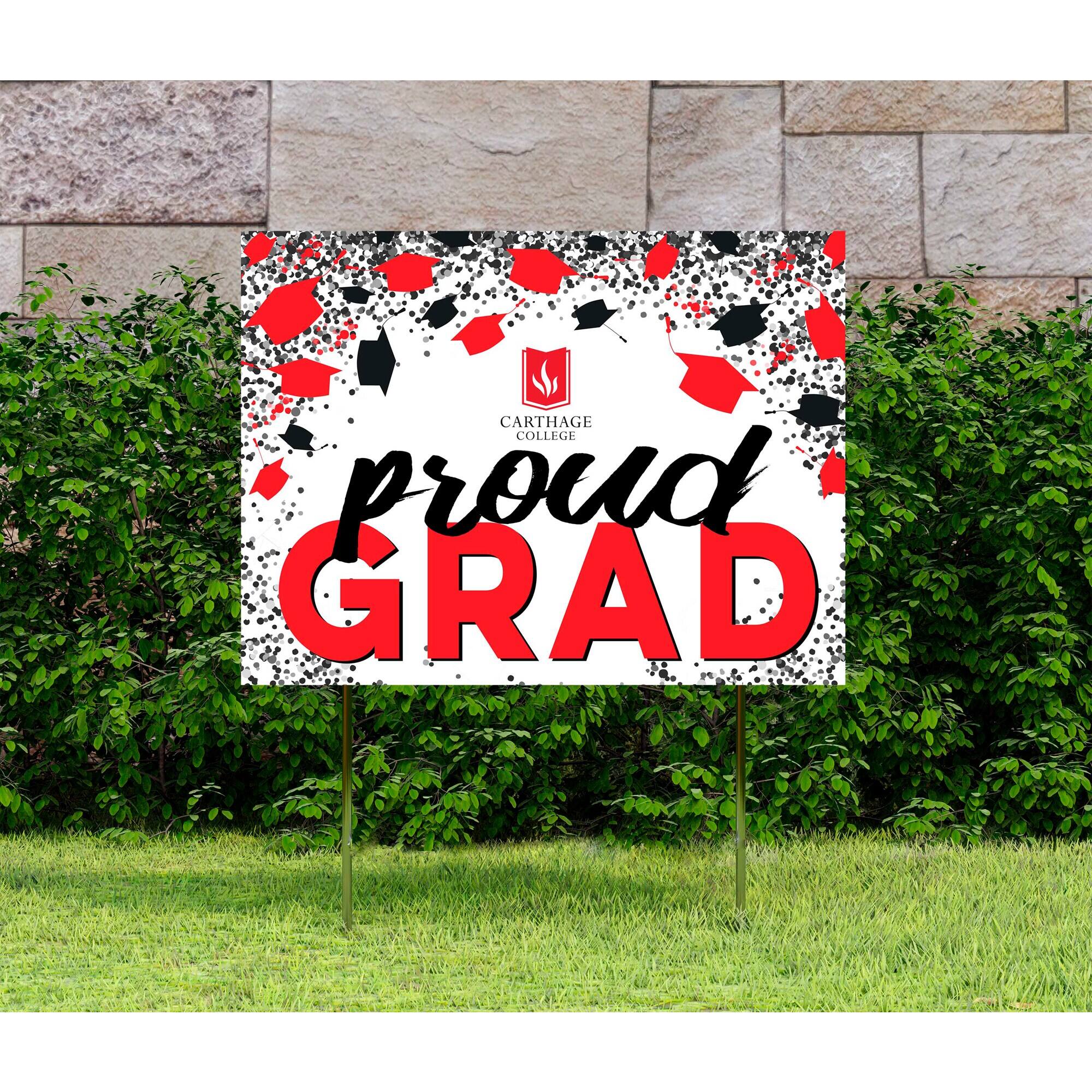 Jardine Carthage Firebirds 18" x 24" Proud Grad Yard Sign White ...