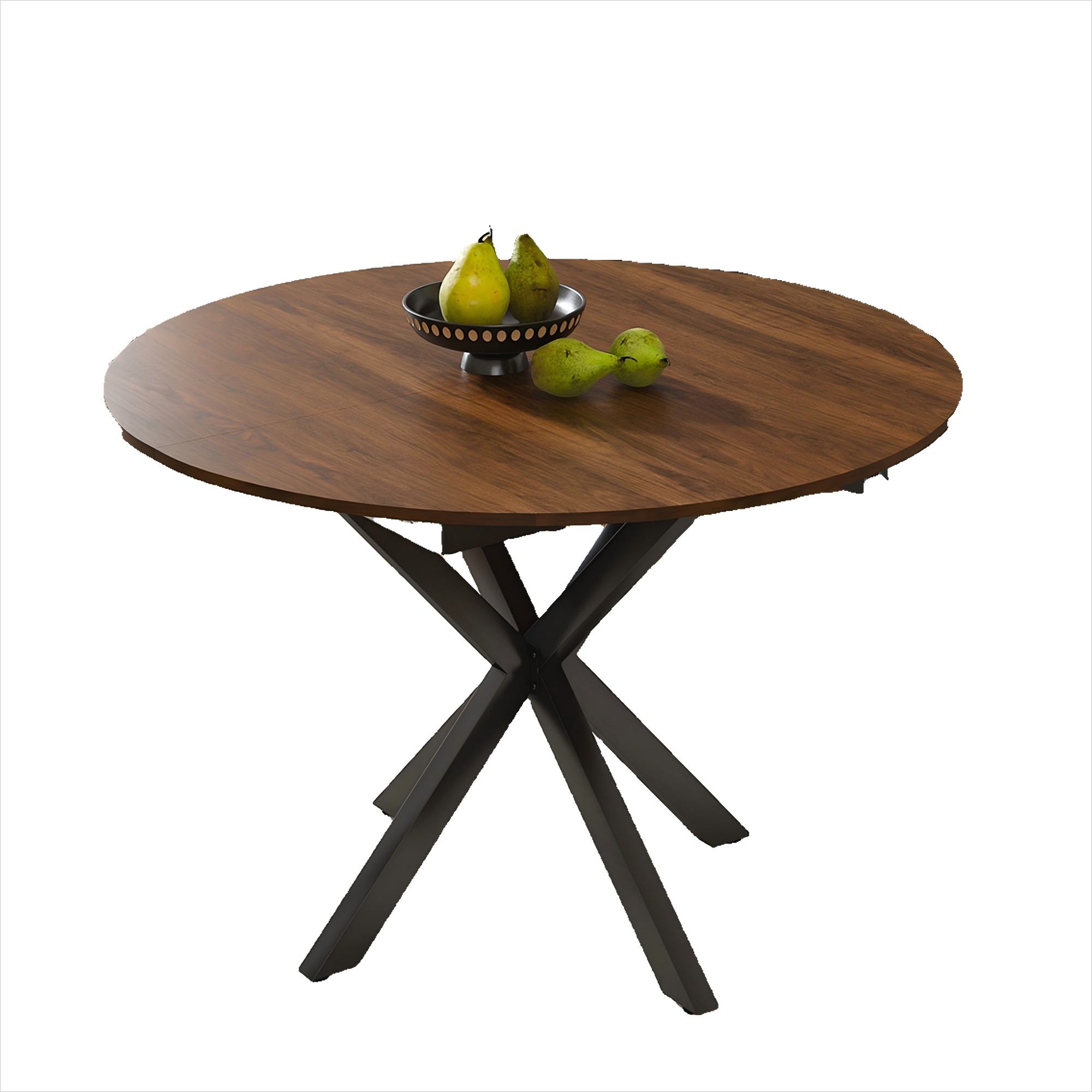 Ecooso Retractable dining table, round , 6 person carbon steel base ...