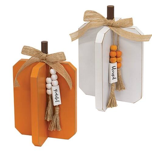 BreeBe Medium Fall Words Charm Wooden Interlocking Pumpkin 2 Asstd ...