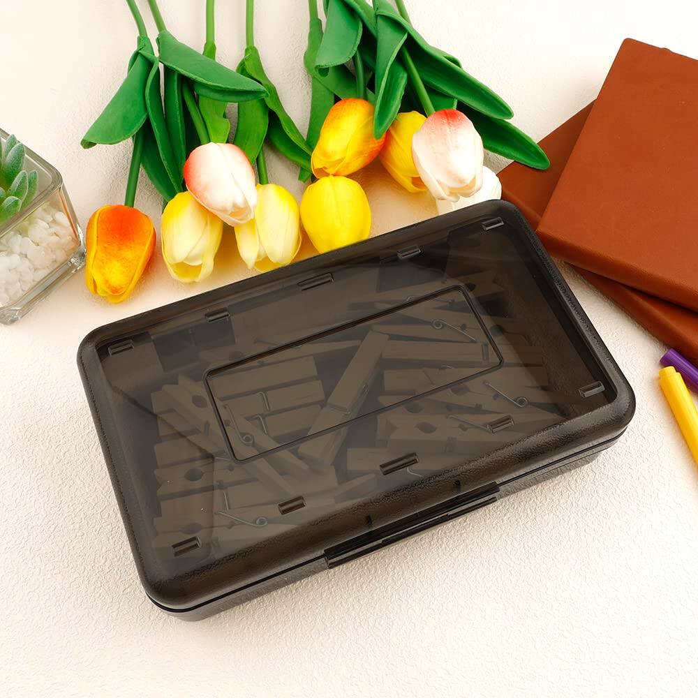 Dapper Styles Pencil Box Capacity Case Hard Crayon With Lid Stackable ...