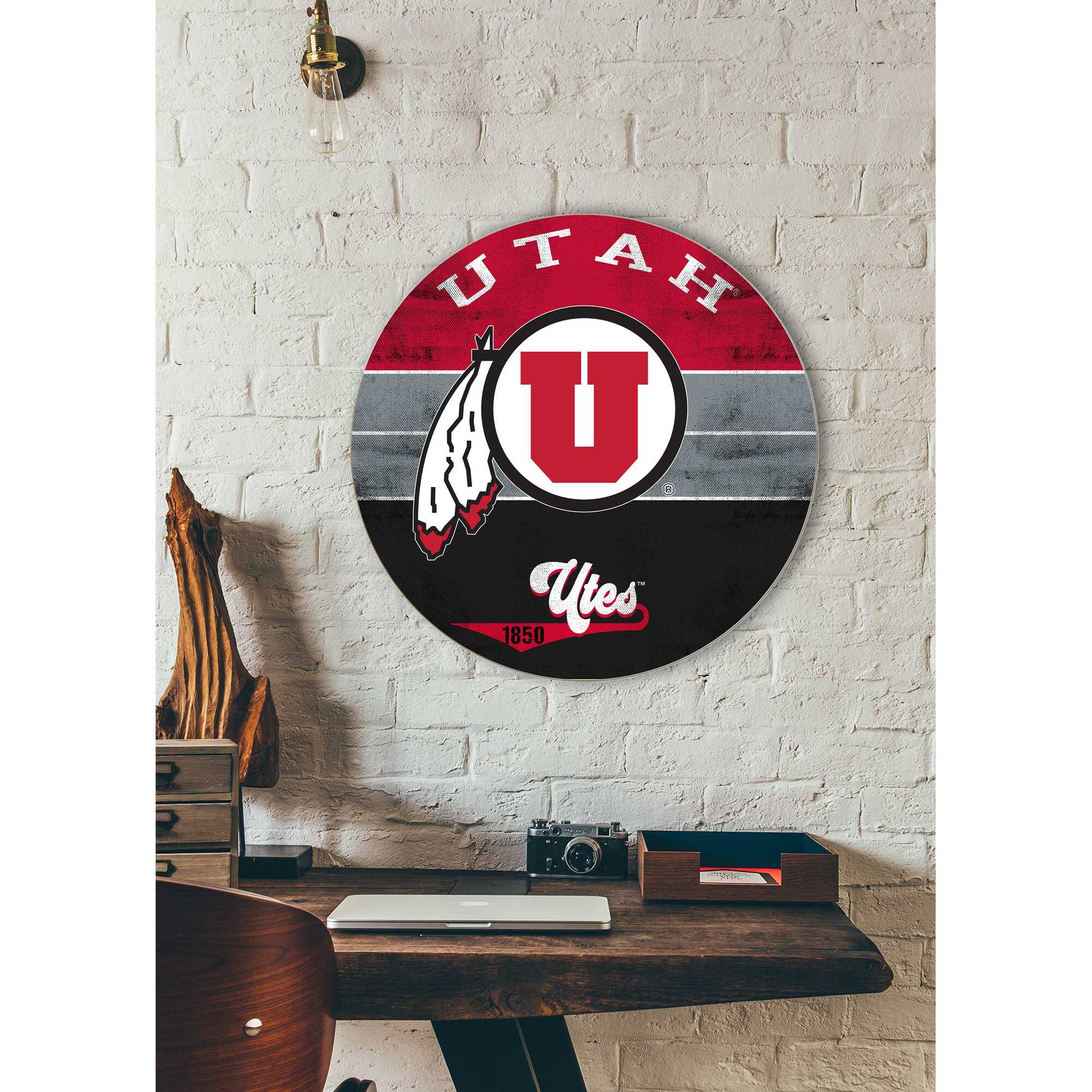 Jardine Utah Utes 20'' x 20'' Retro Logo Circle Sign Red 4939602 - Best Buy